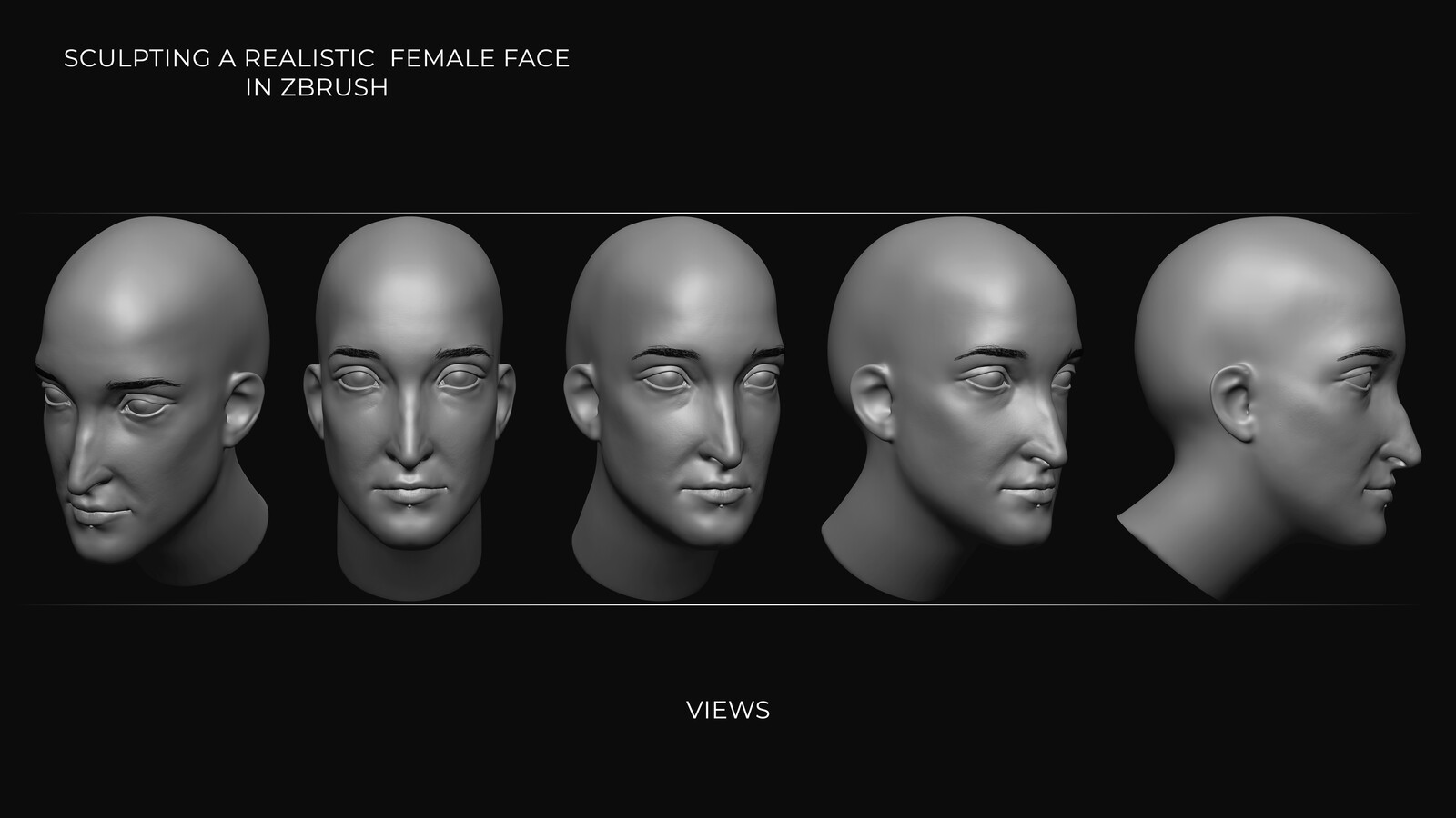 Alesia Alistratova - Realistic Female Face in ZBrush