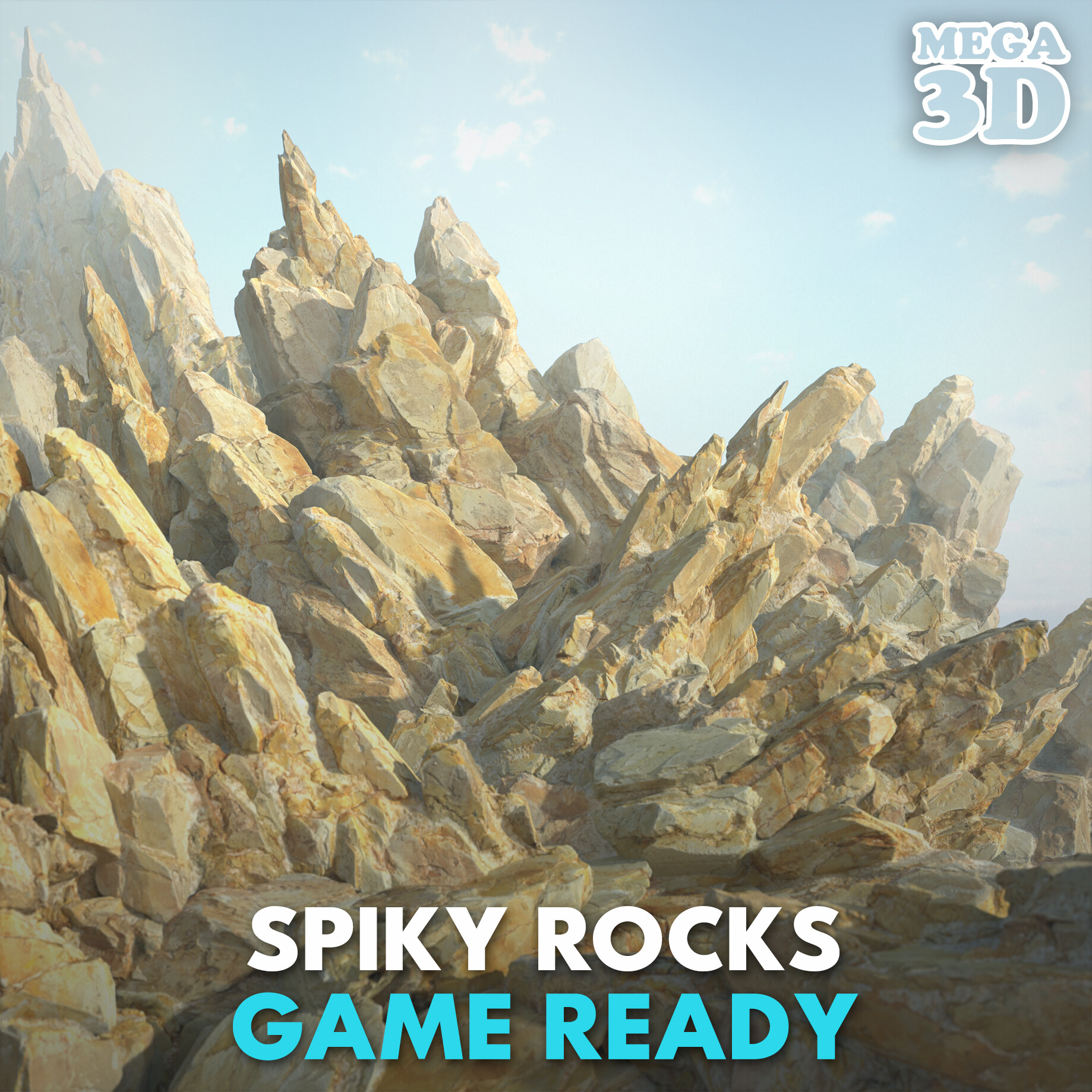 ArtStation - Yellow Spiky Modular Rock 230715