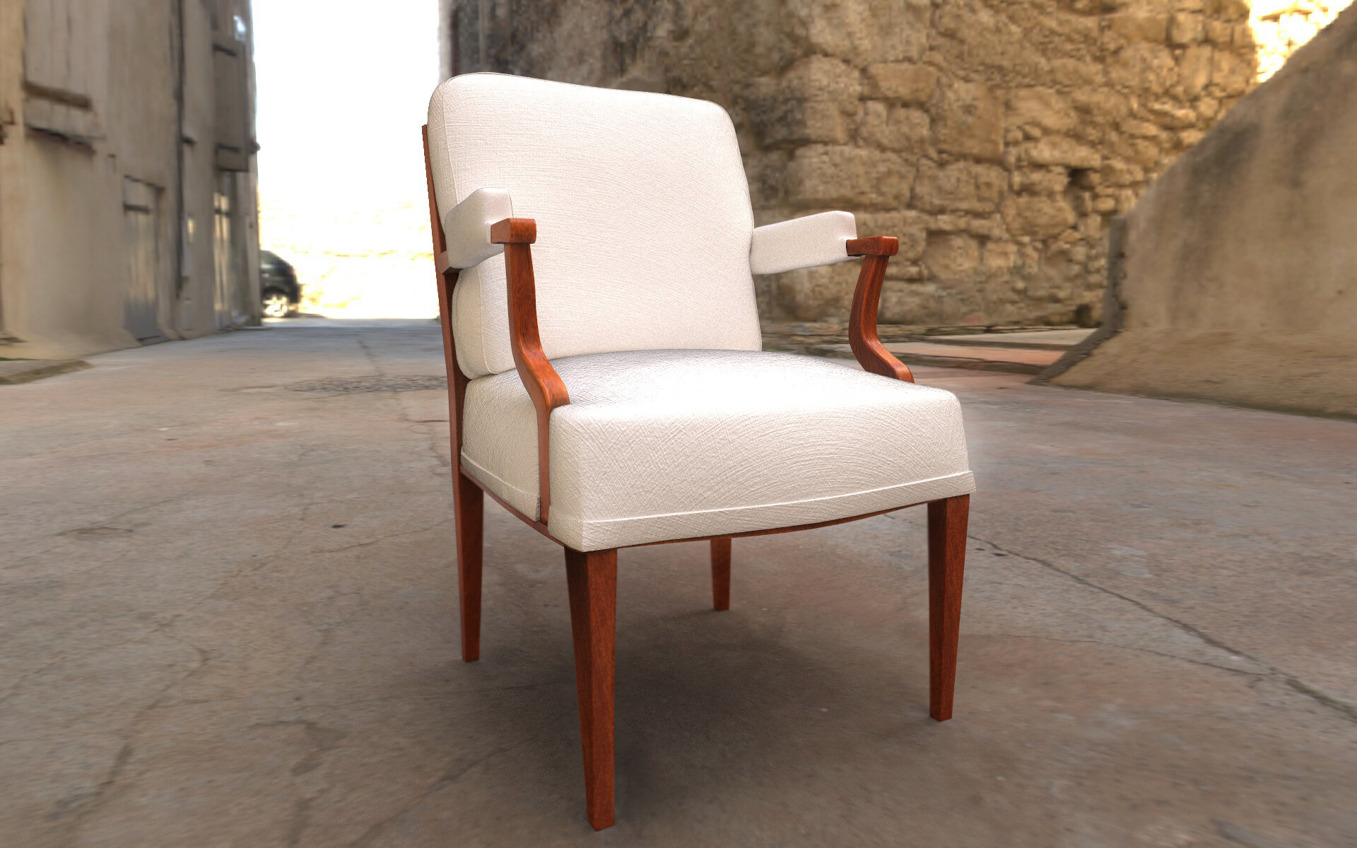 ArtStation - Cushioned chair