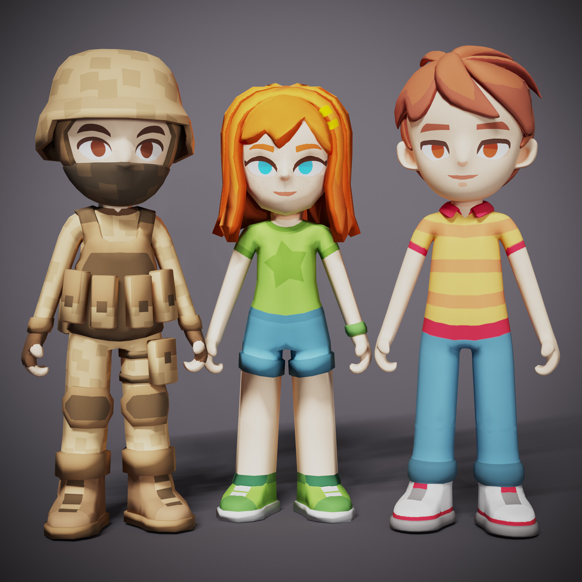ArtStation - Low poly characters in casual style