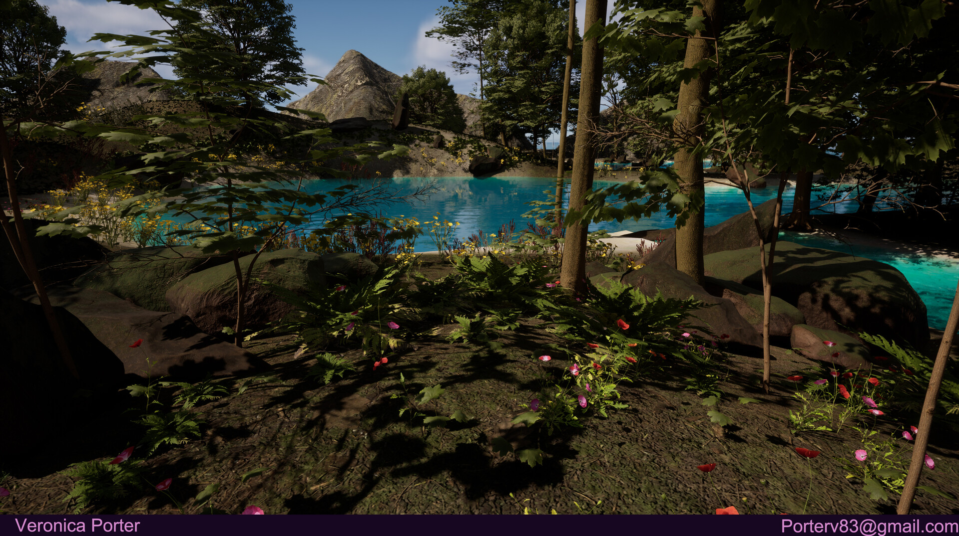 ArtStation - Game Ready Forest with Lake and River Landscape