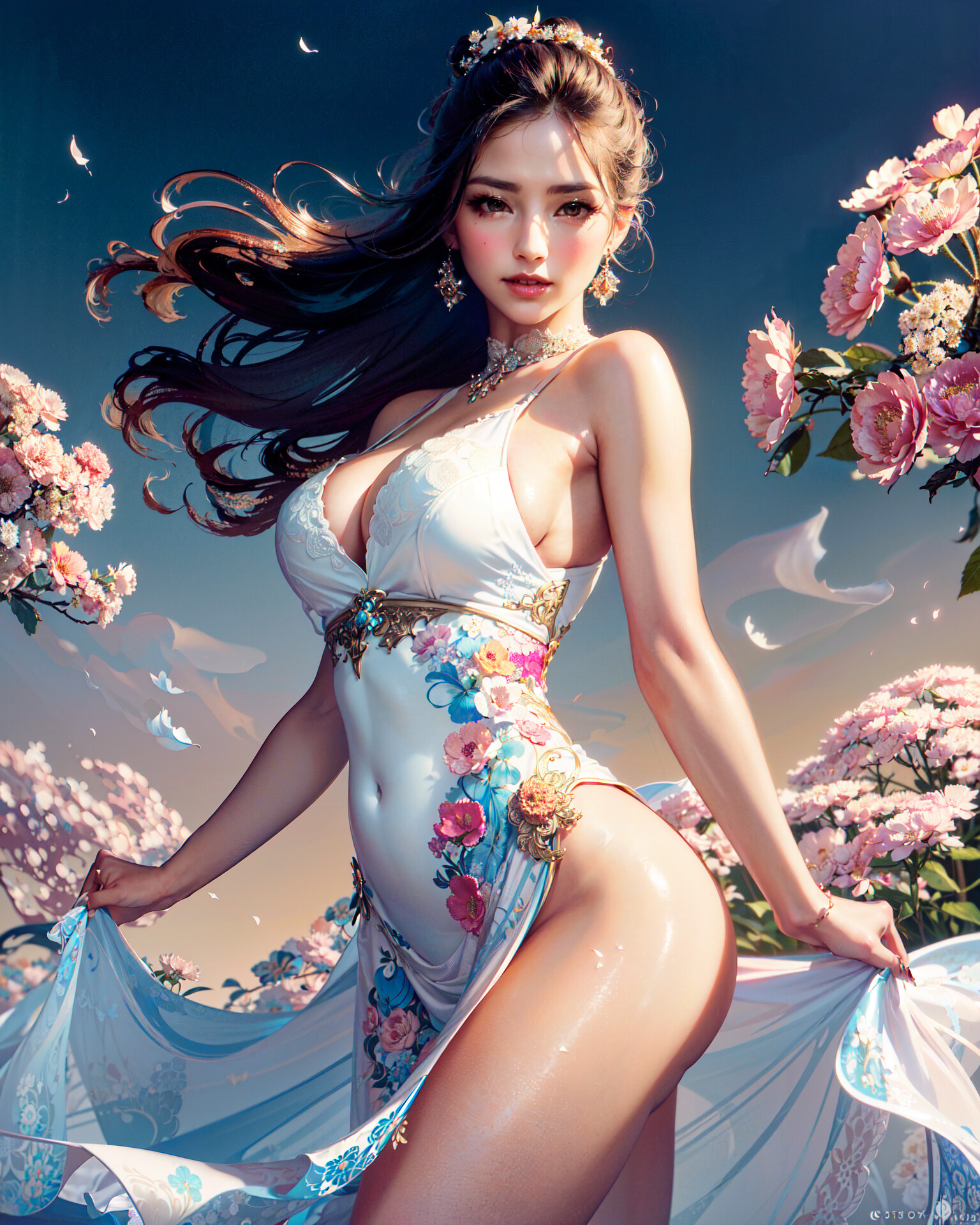 ArtStation - Goddess in Flower dress