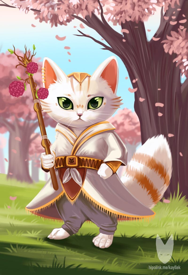 ArtStation - White mage cat