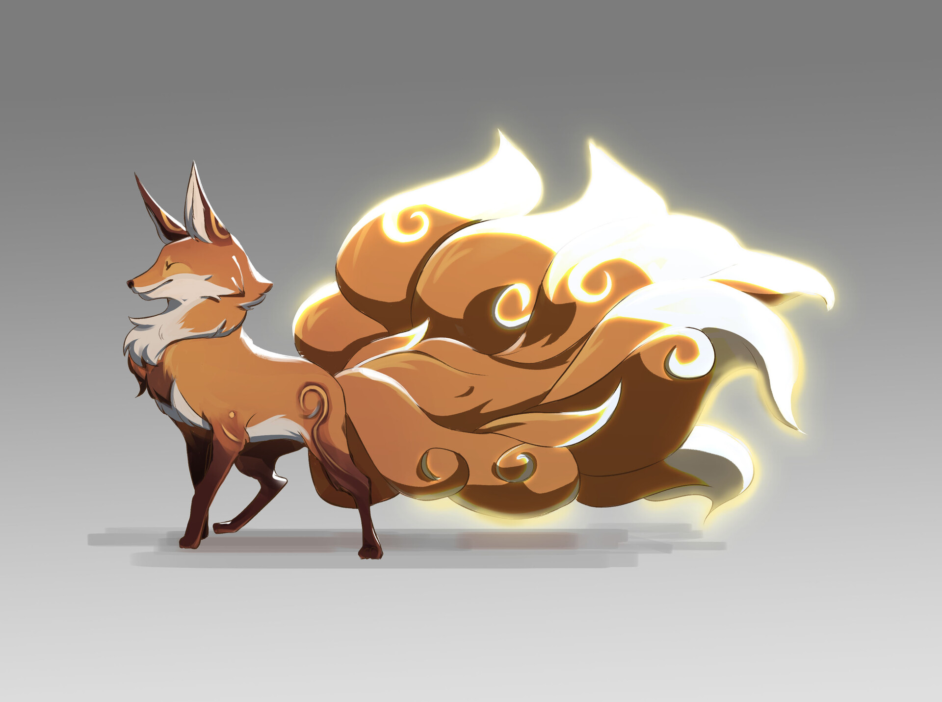 ArtStation - 9 Tailed Fox concept