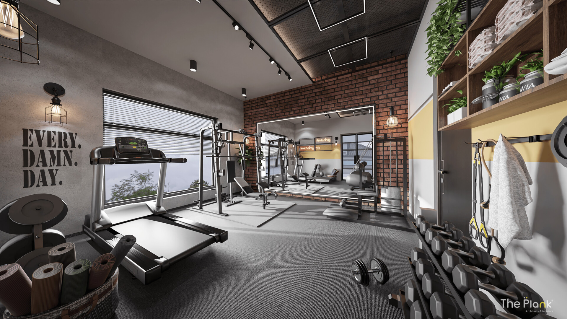 Industrial Home Gym Ceiling