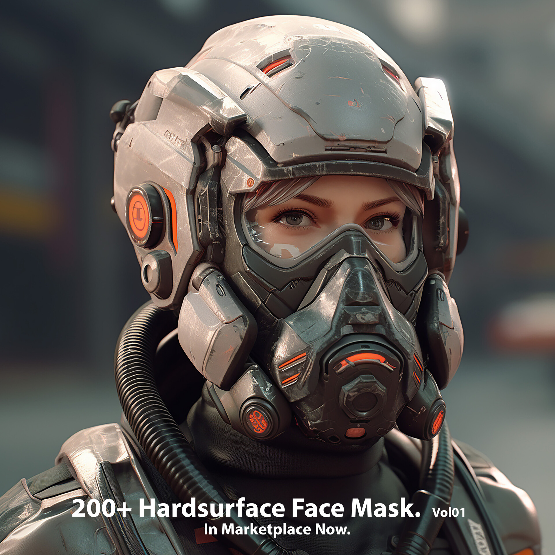 ArtStation - 210 Hardsurface Face Mask - VOL.01