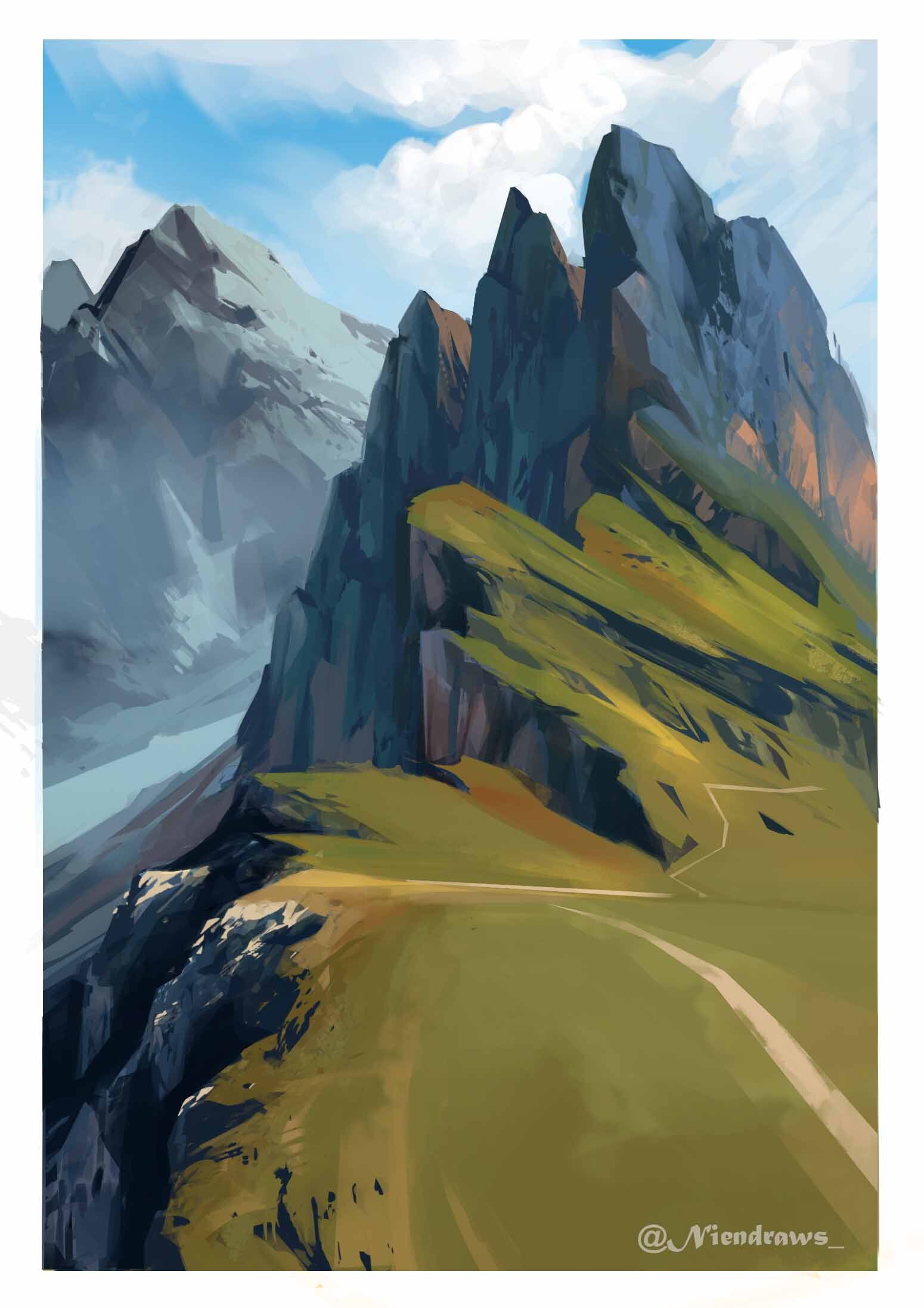 ArtStation - Mountains practice