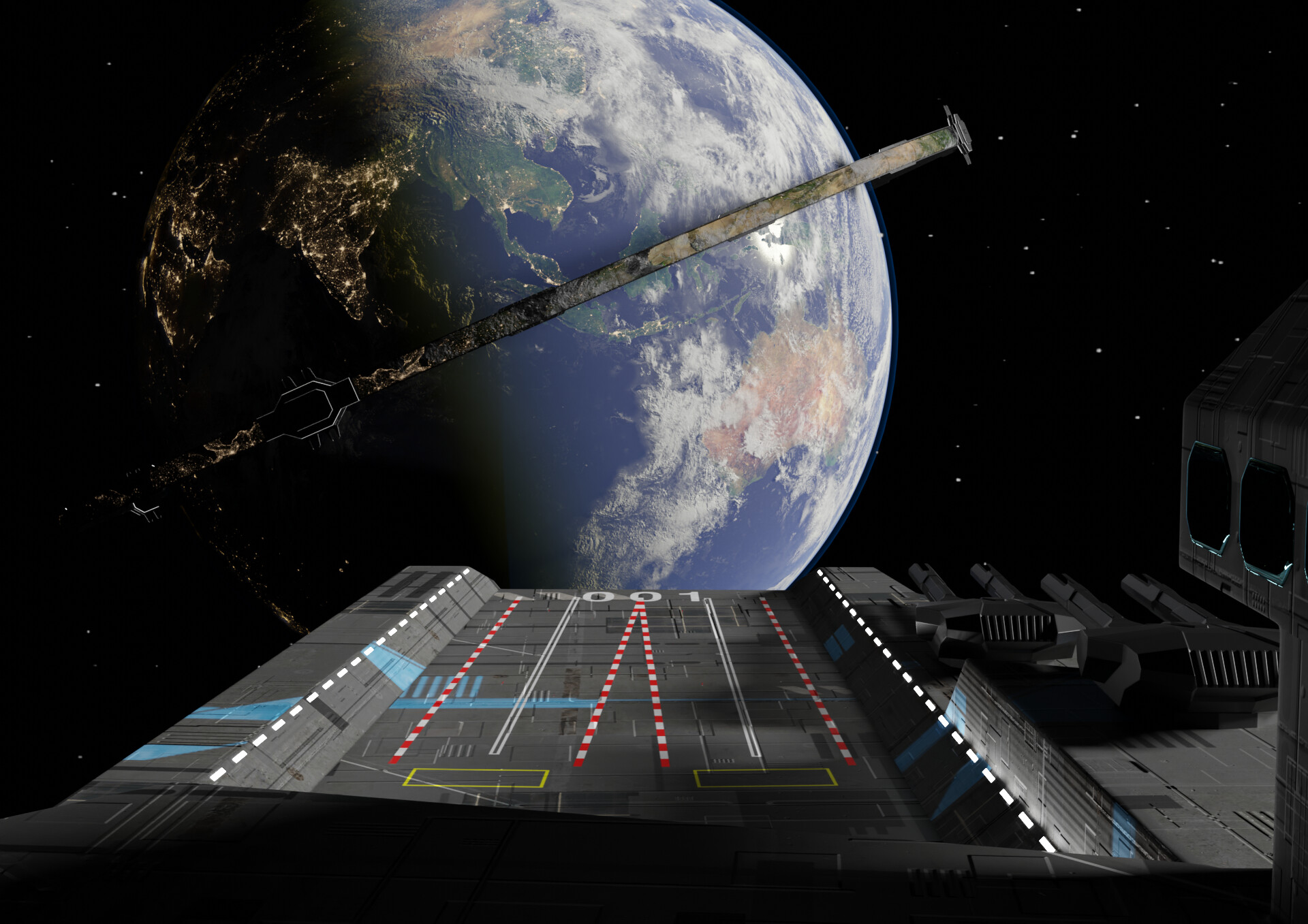 ArtStation - Earth orbit Ring World（地球轨道环形世界）