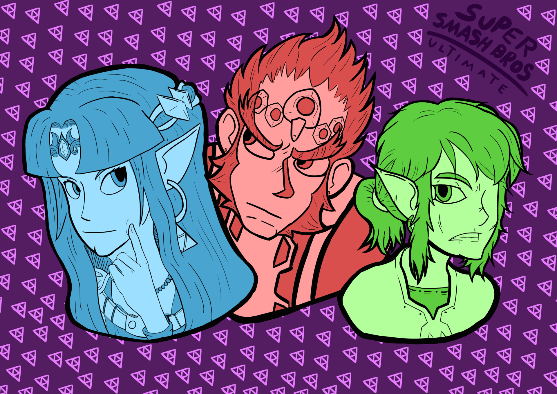 ArtStation - The Legend of Zelda Trio in Super Smash Bros.