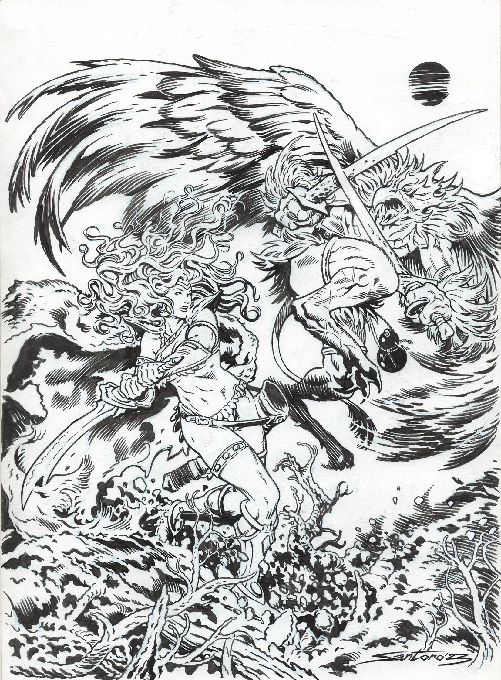 ArtStation - RED SONJA vs... Unknown Winged Monster