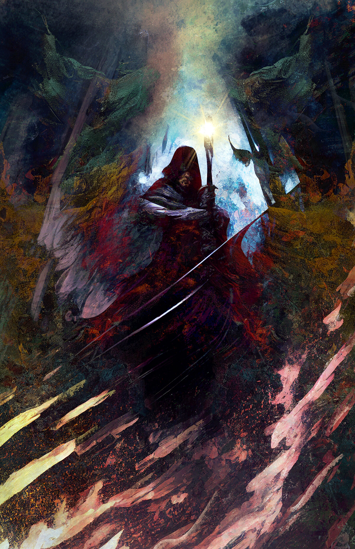 ArtStation - SORCERER GENERATING POWER WITH STAFF