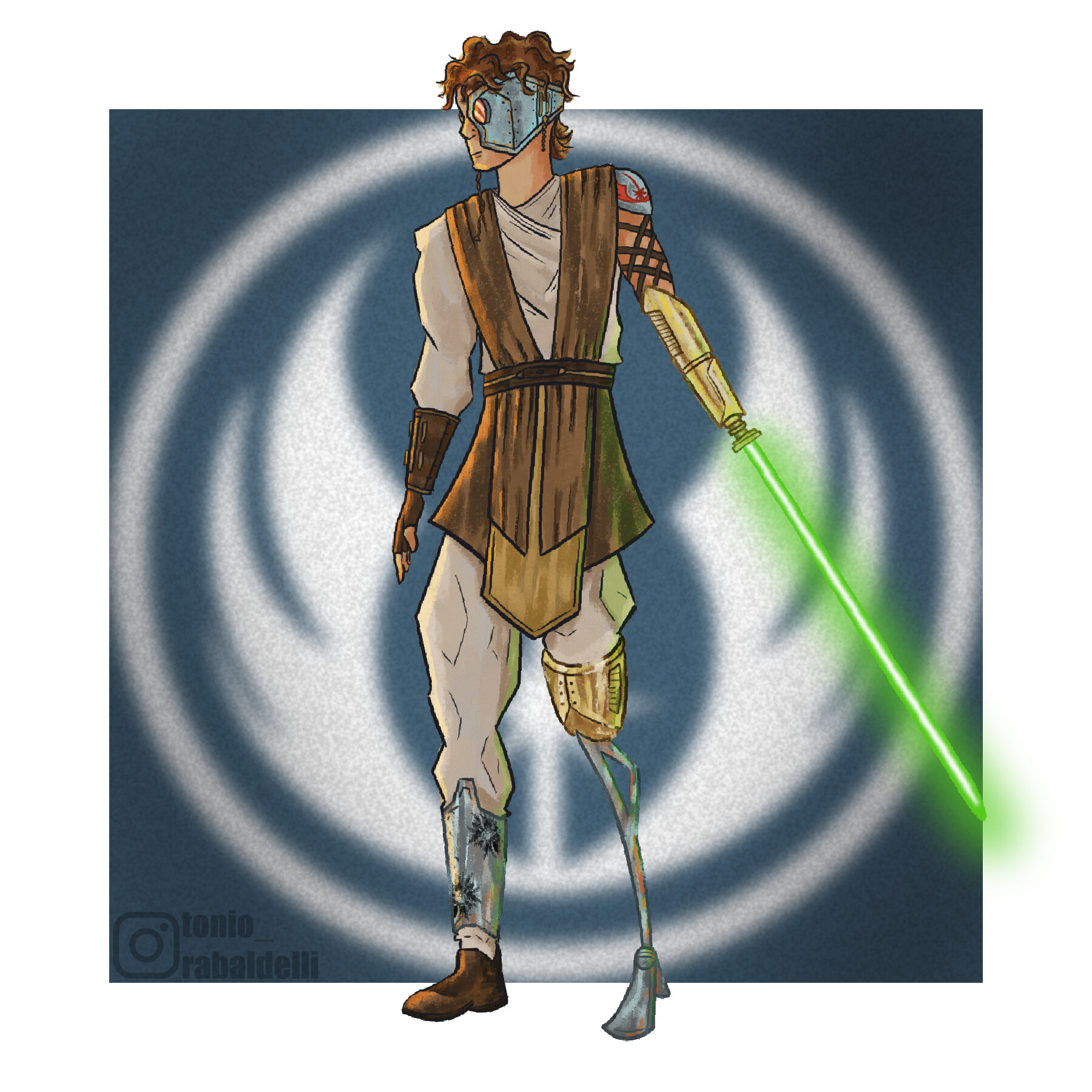 ArtStation - Jedi with bionic lightsaber arm