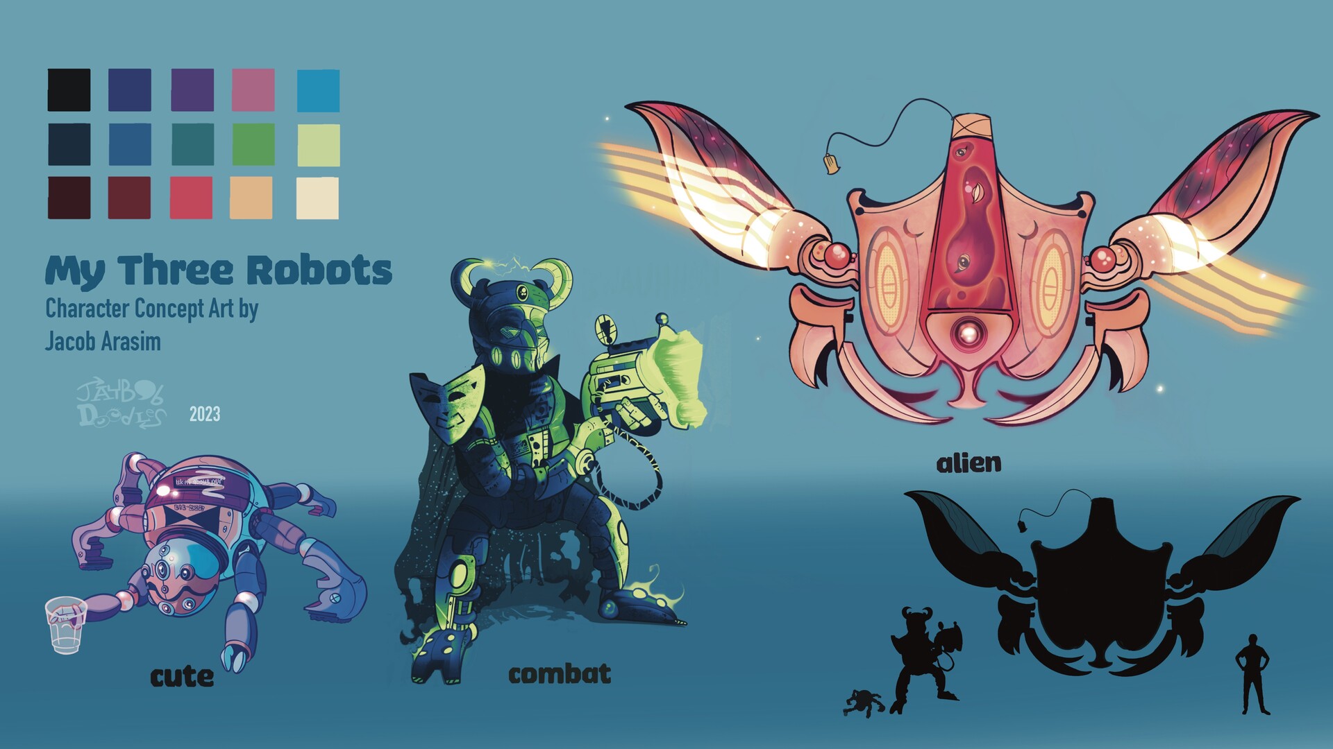 ArtStation - Character Design Concept Art: My Three Robots