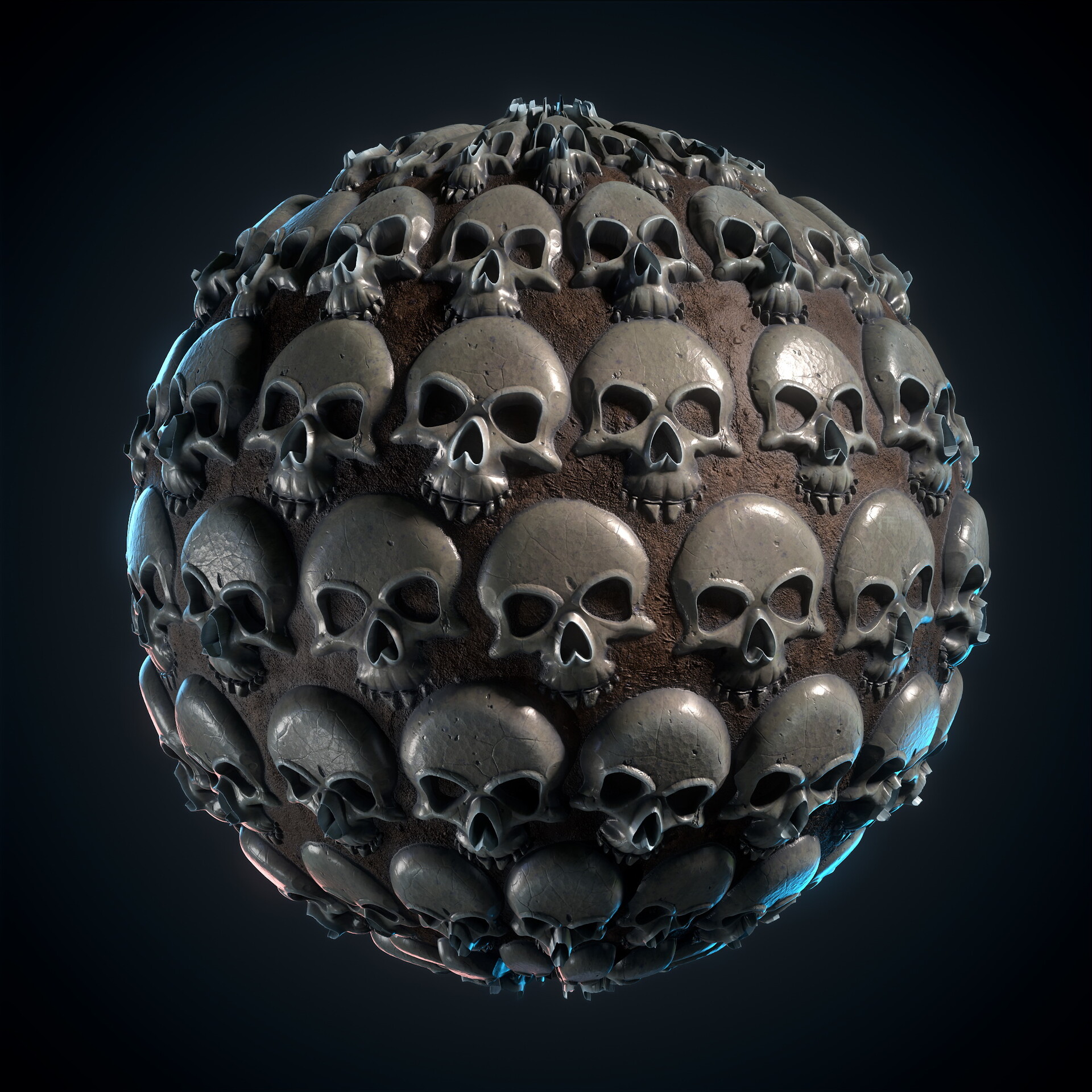 ArtStation - Skull Material - VOL 01 - Maps & SBS & Sbsar