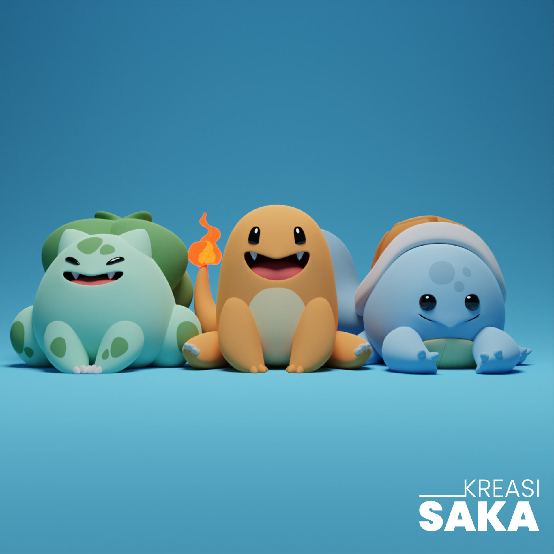 ArtStation - Pokemon : Gen 1 Starters Trio