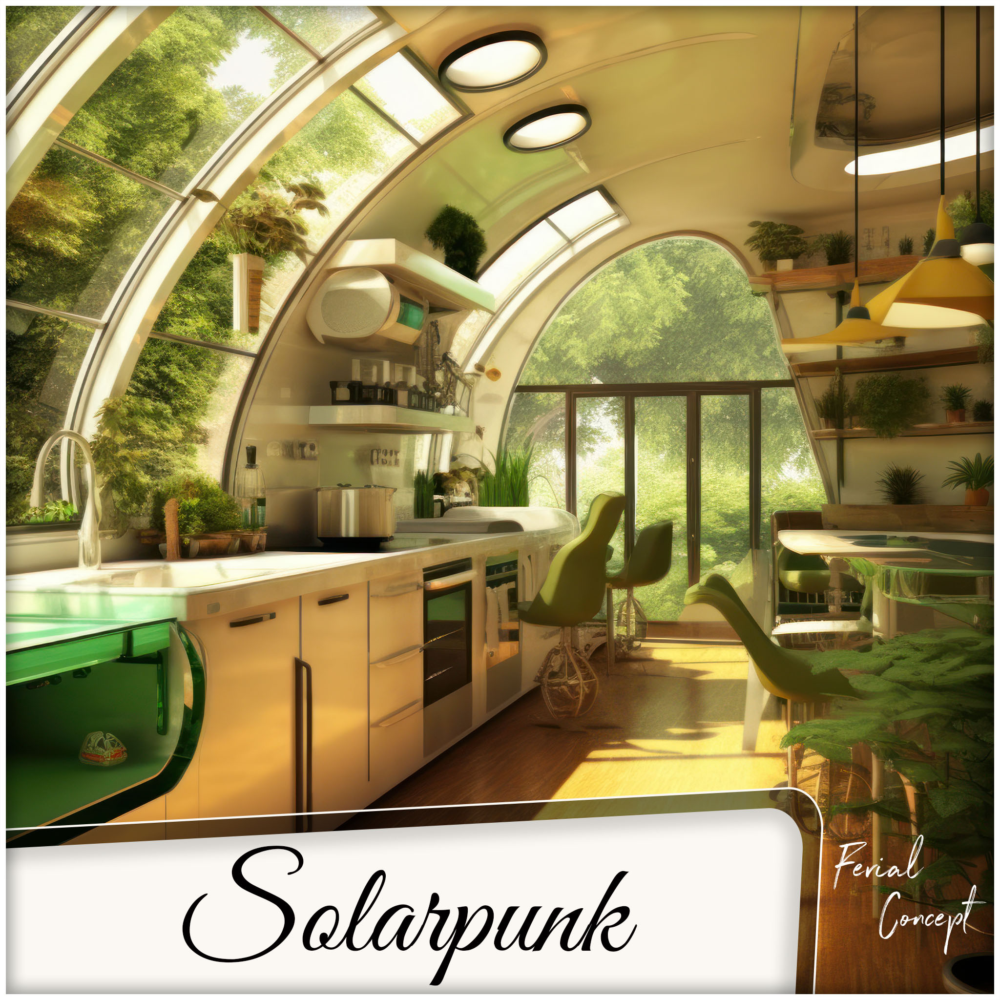 Ferial Concept - 🔹200 Solarpunk - Interior Reference Image Pack v.13