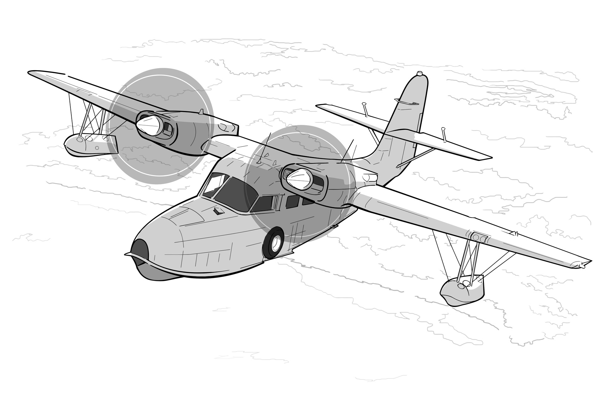 seaplane coloring