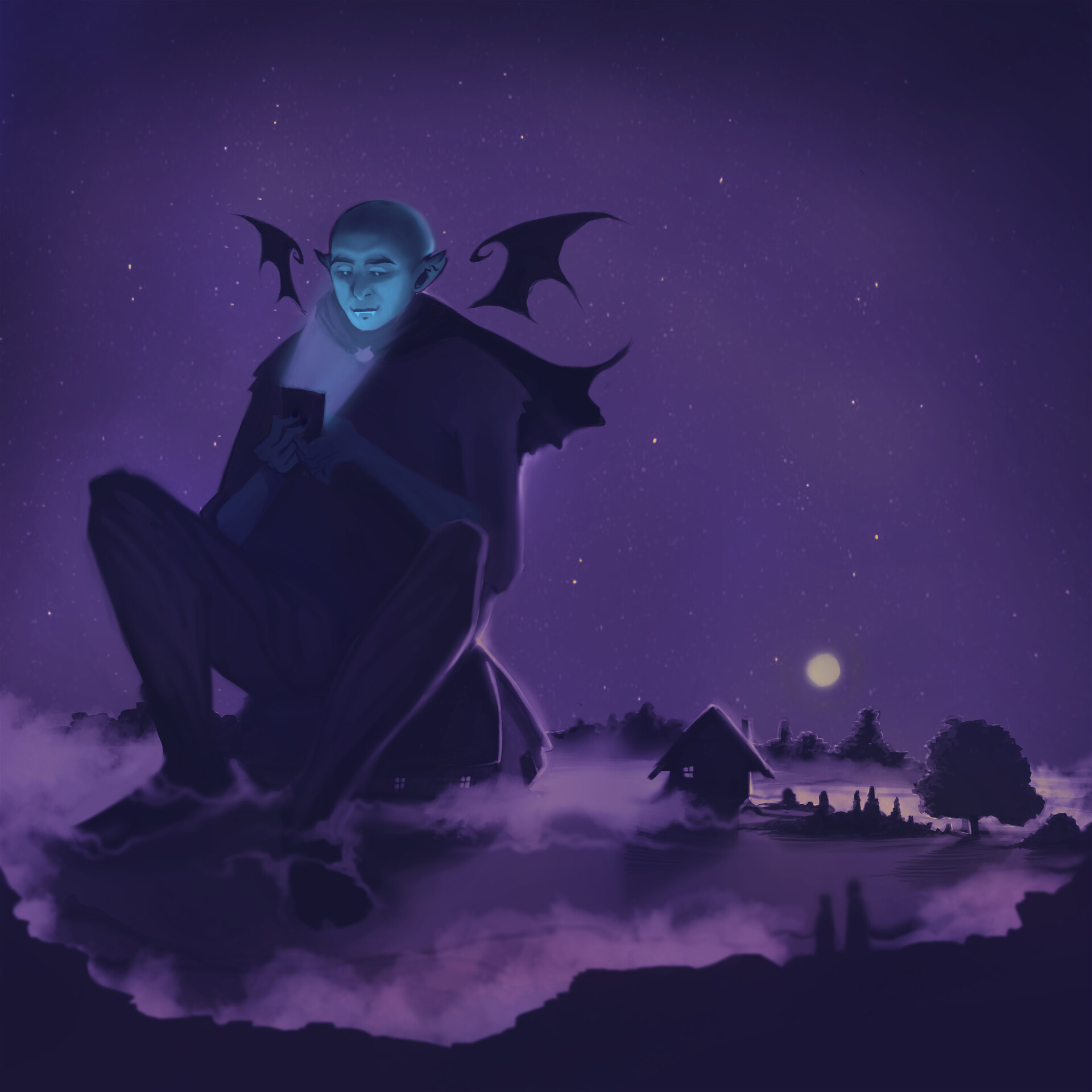 ArtStation - The Giant Vampire Reads - Student Assignment