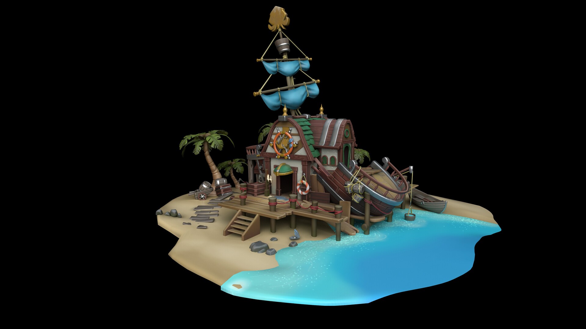 ArtStation - Sea House - Retexturing Project