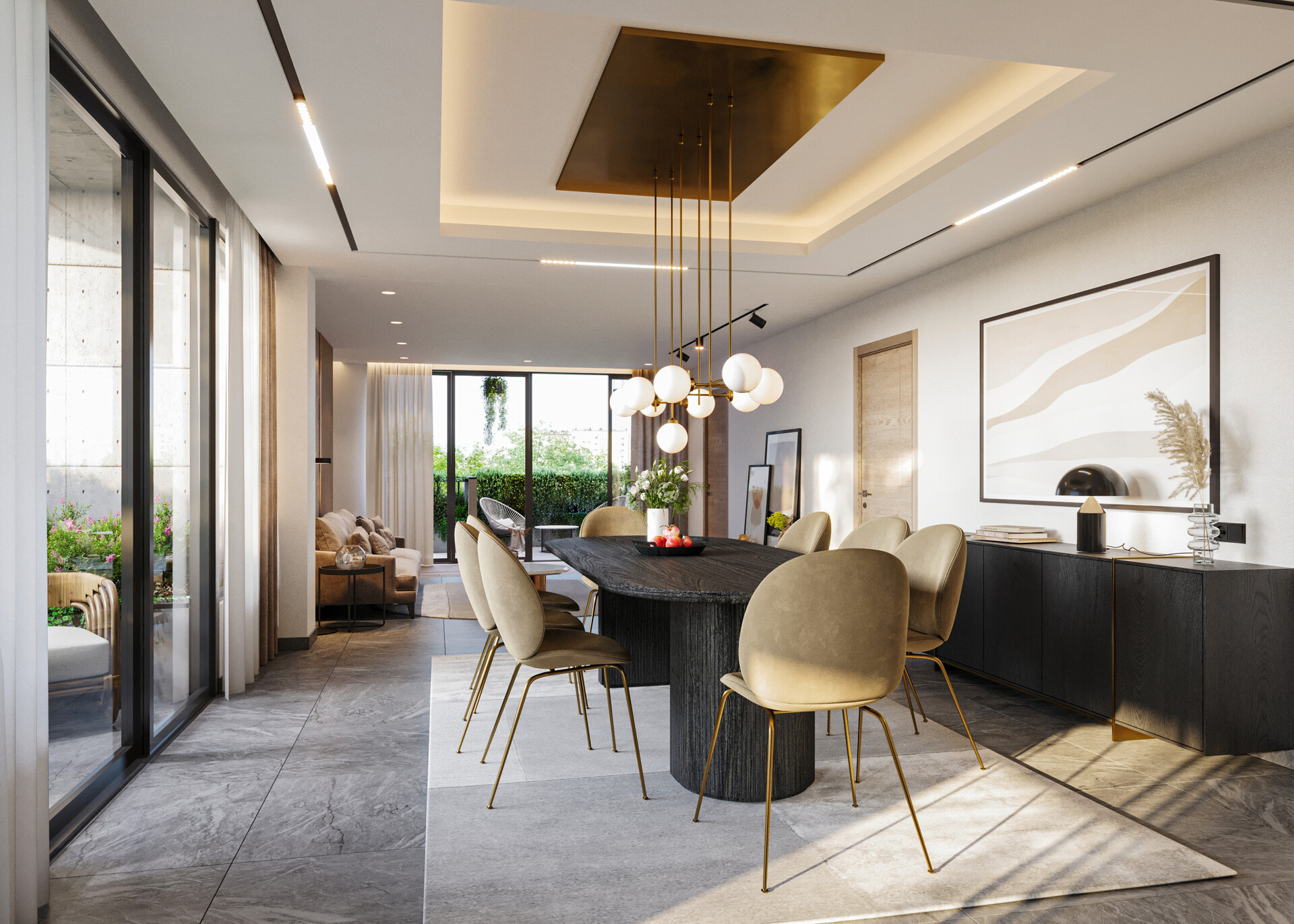 ArtStation - Dining with drawing room