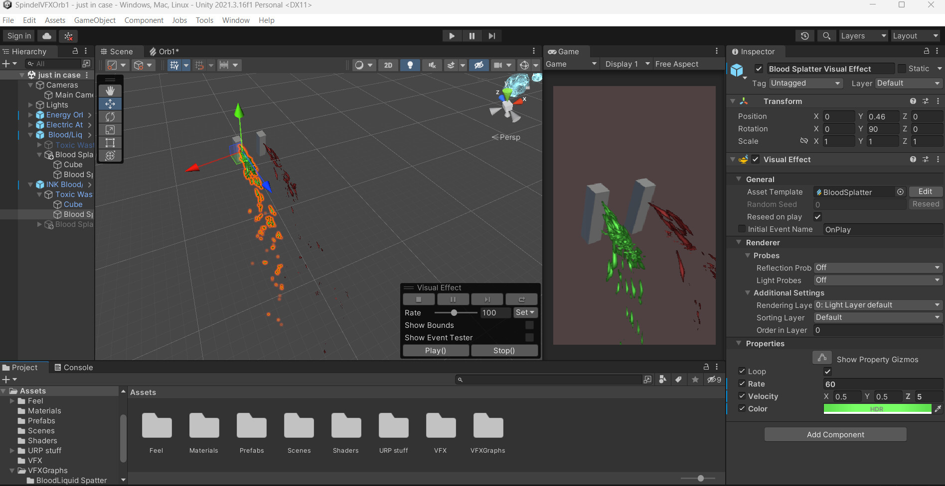 Zachary Spindel - VFX: Blood Spurt and Toxic Waste