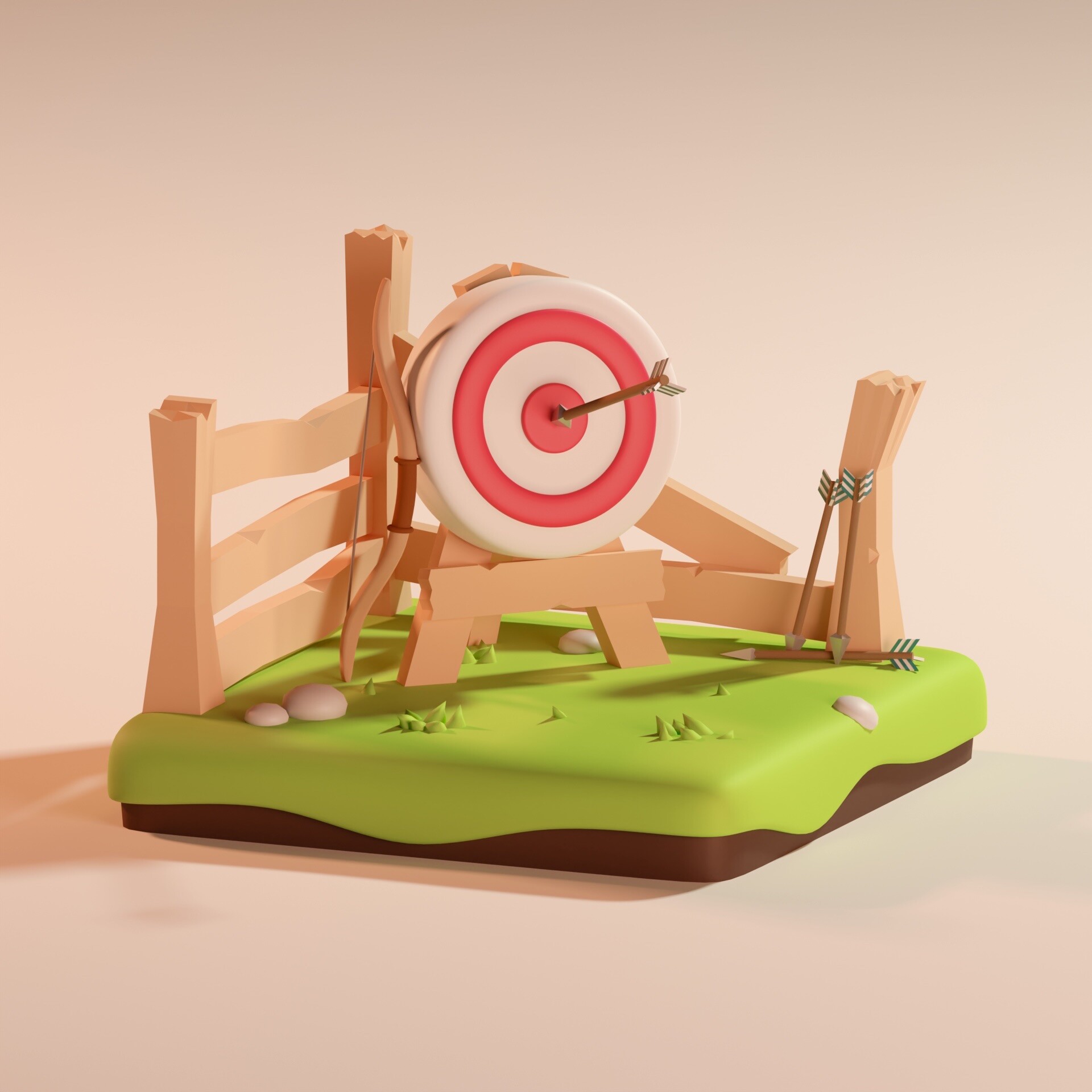 ArtStation - Low Poly Archery Range