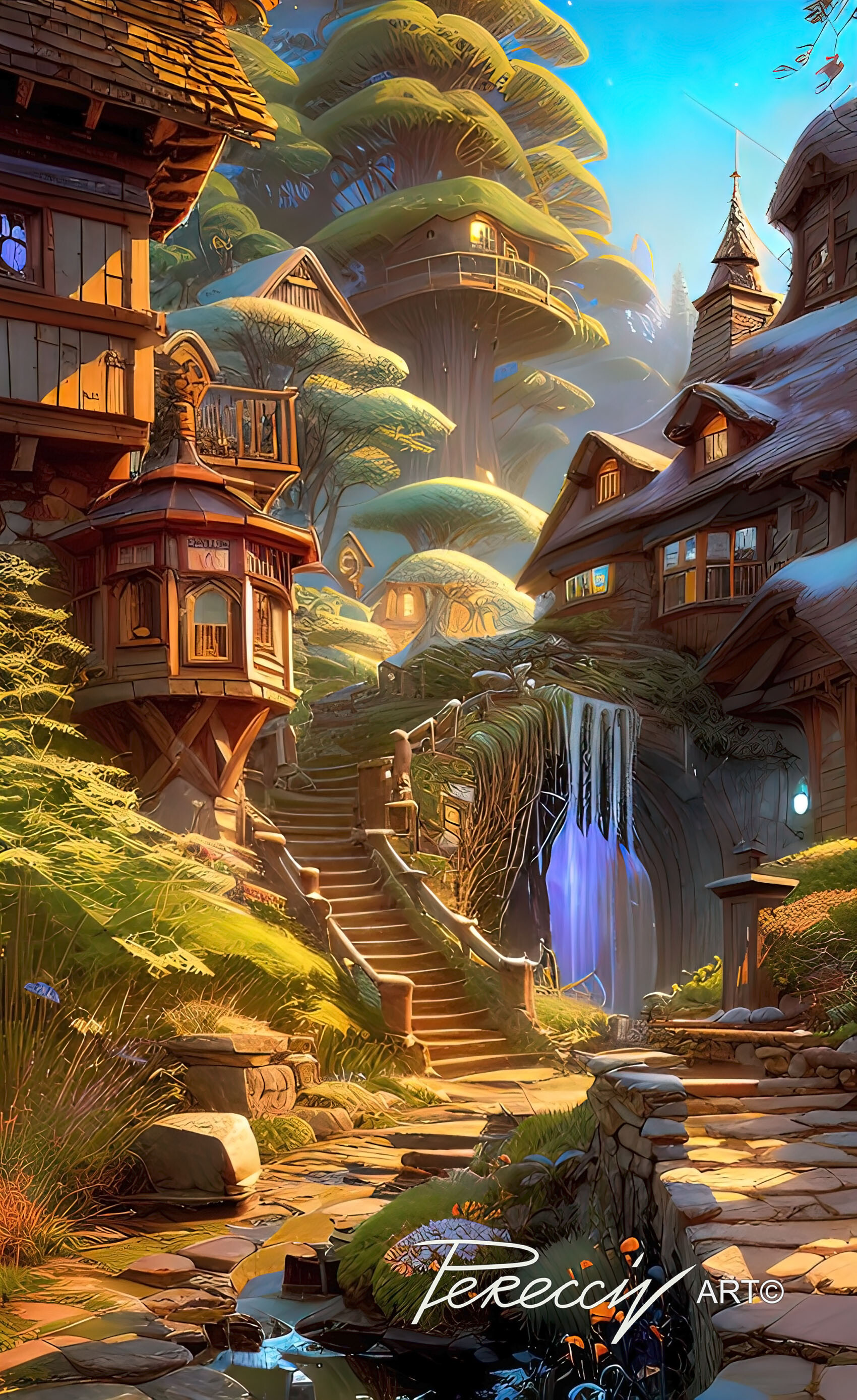 ArtStation - Village in fairyland - 202307203.