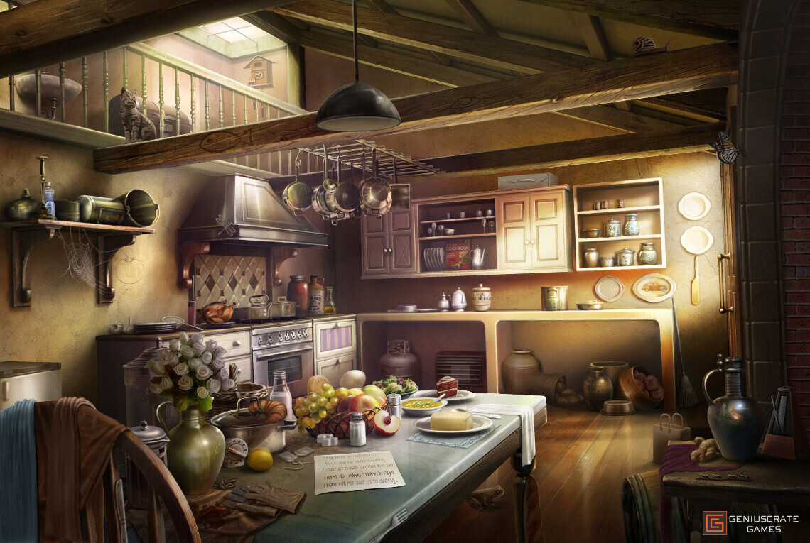 ArtStation - Kitchen-Hidden Object Game Art.
