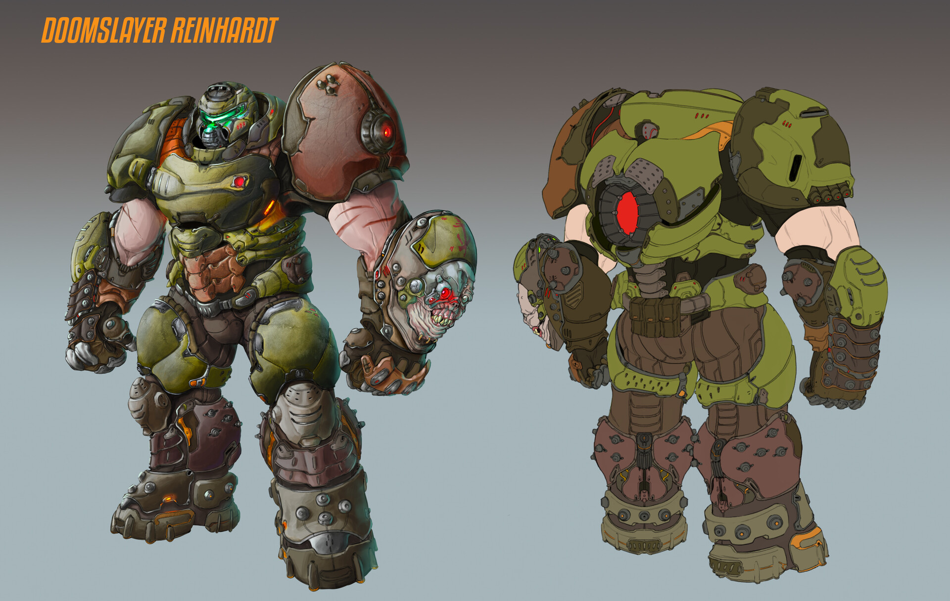 ArtStation - Doomslayer Reinhardt - Overwatch 2 Fan Skin