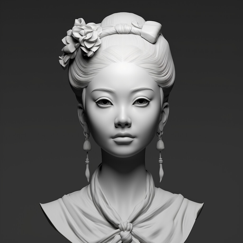 ArtStation - 100 + chinese female head sculpt references pack 4k - vol 0.2