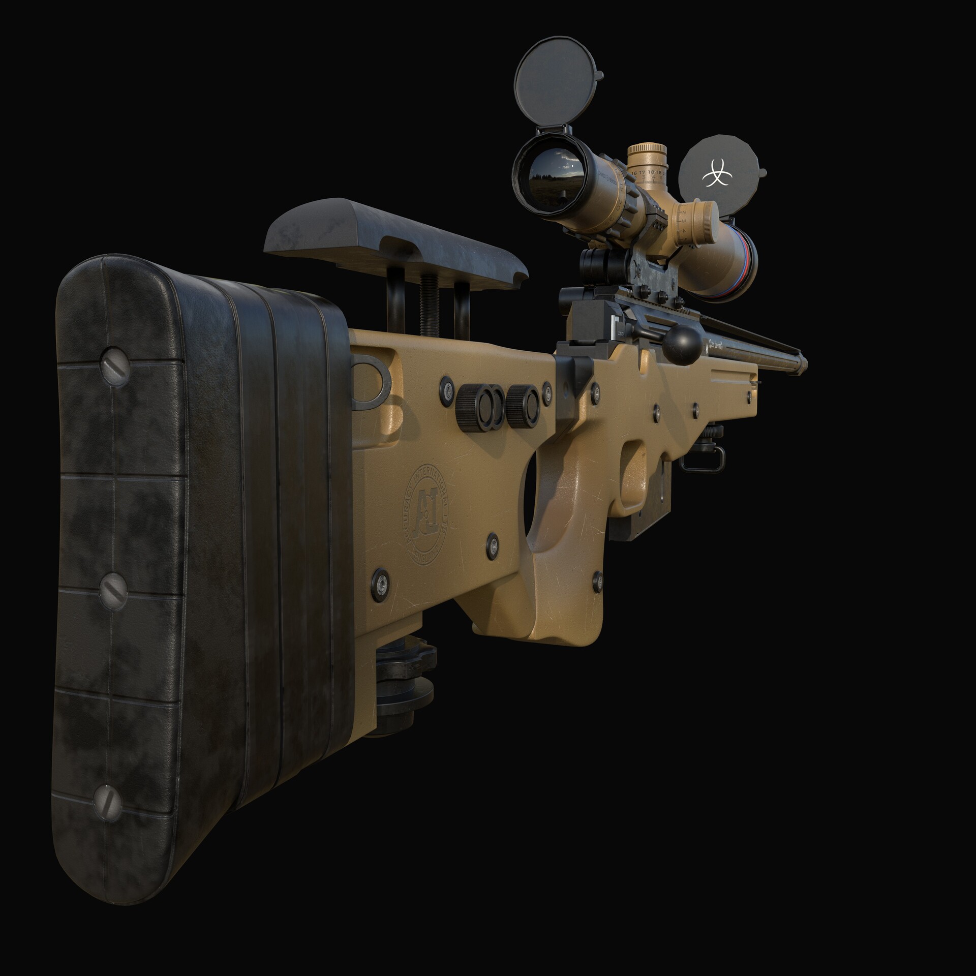 ArtStation - Sniper Rifle L115A3 hard surface modeling.