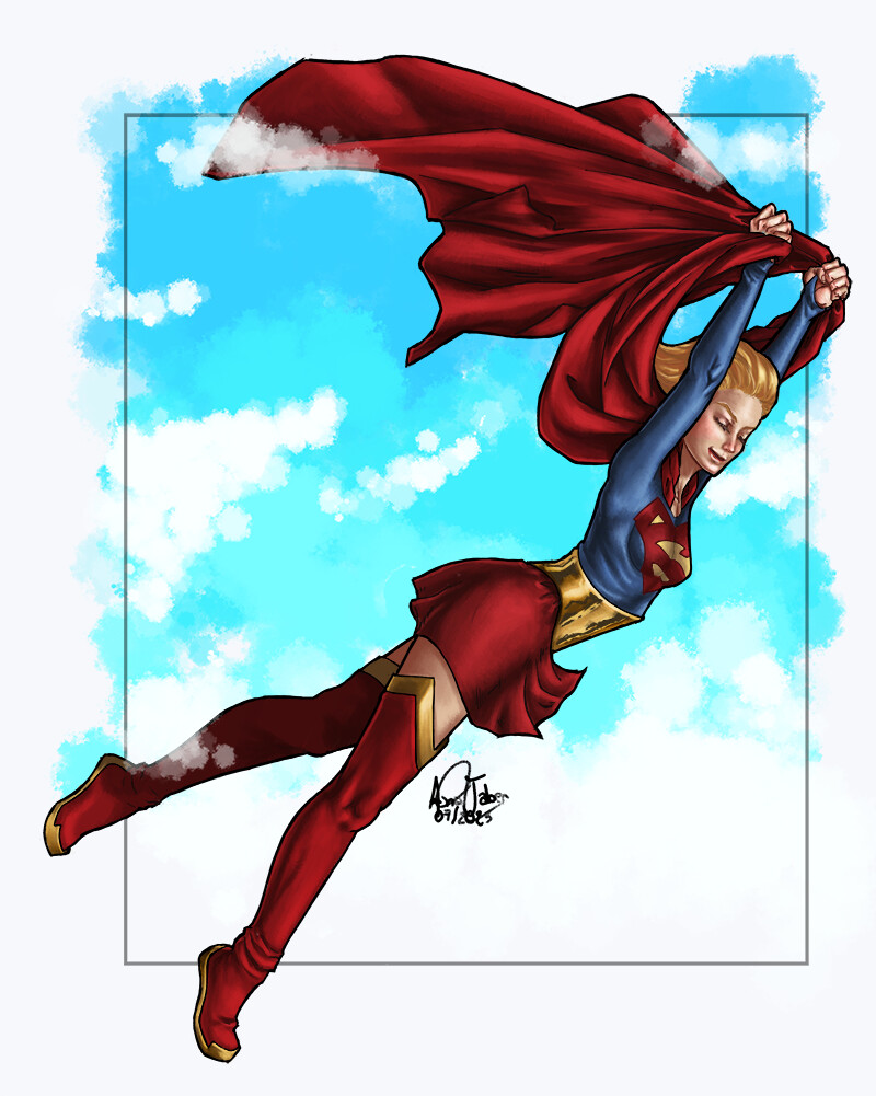 ArtStation - Flying Supergirl