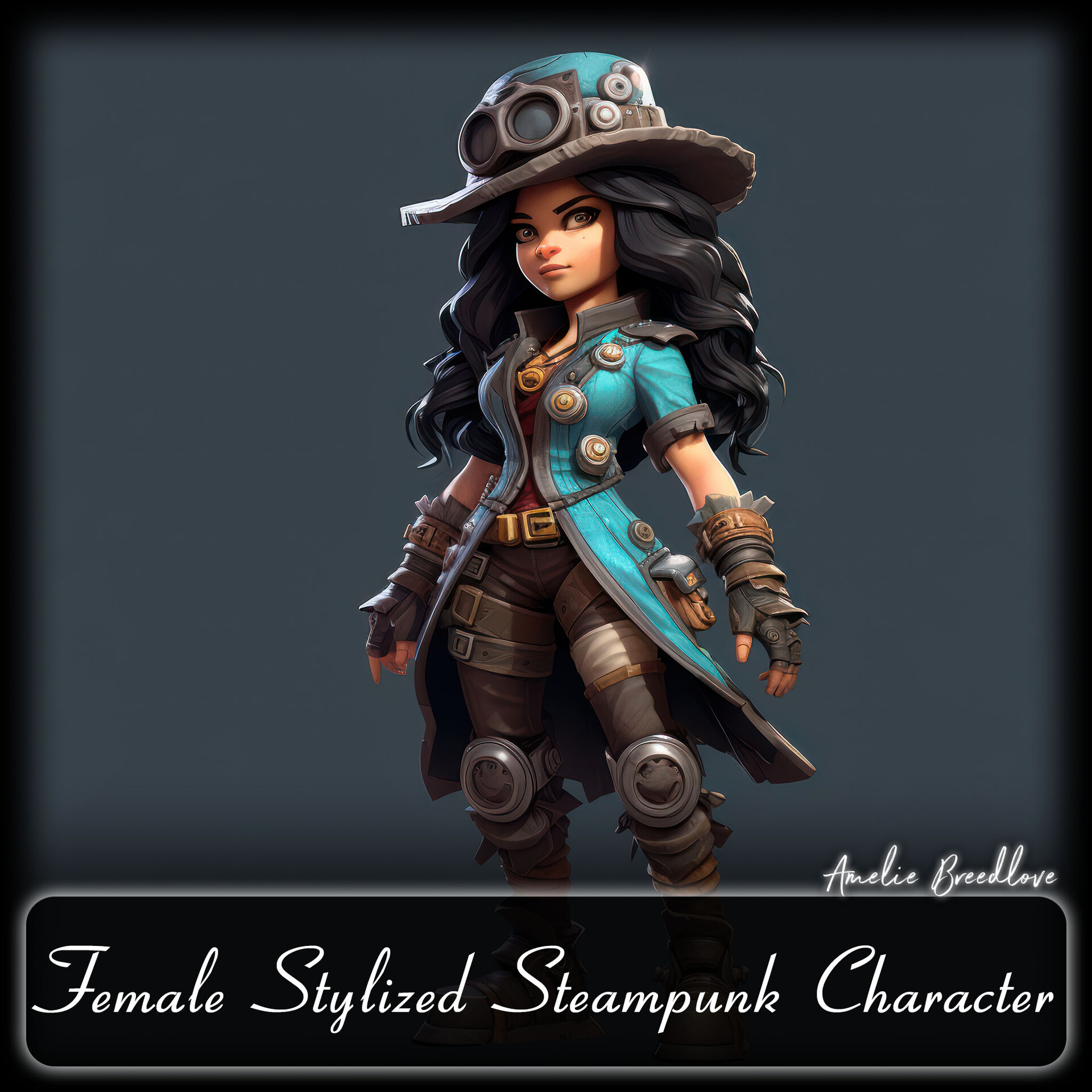 ArtStation - 300 Female Stylized Steampunk Character (Full Body ...
