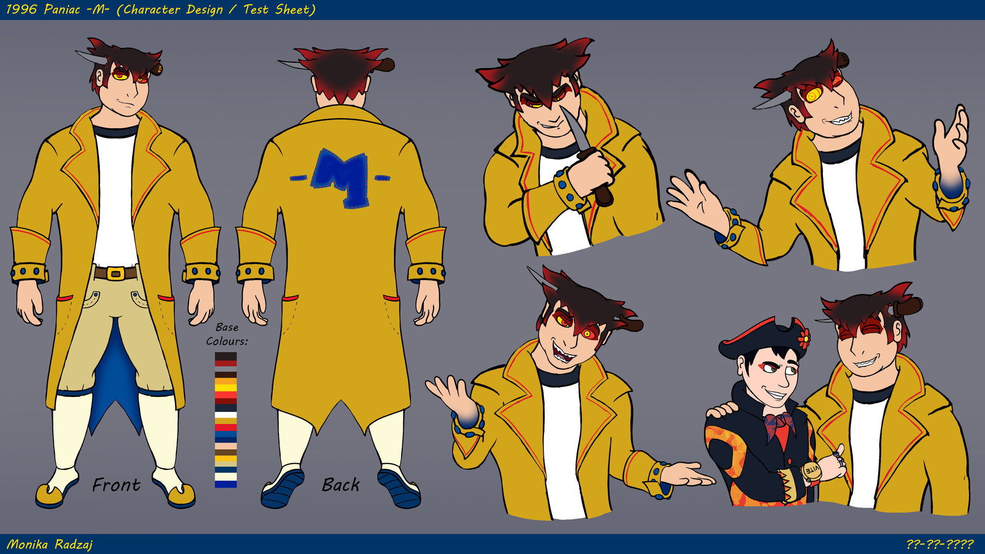 1996 Paniac -M- (Character Redesign and Test Sheet) by Monika Radzaj ...