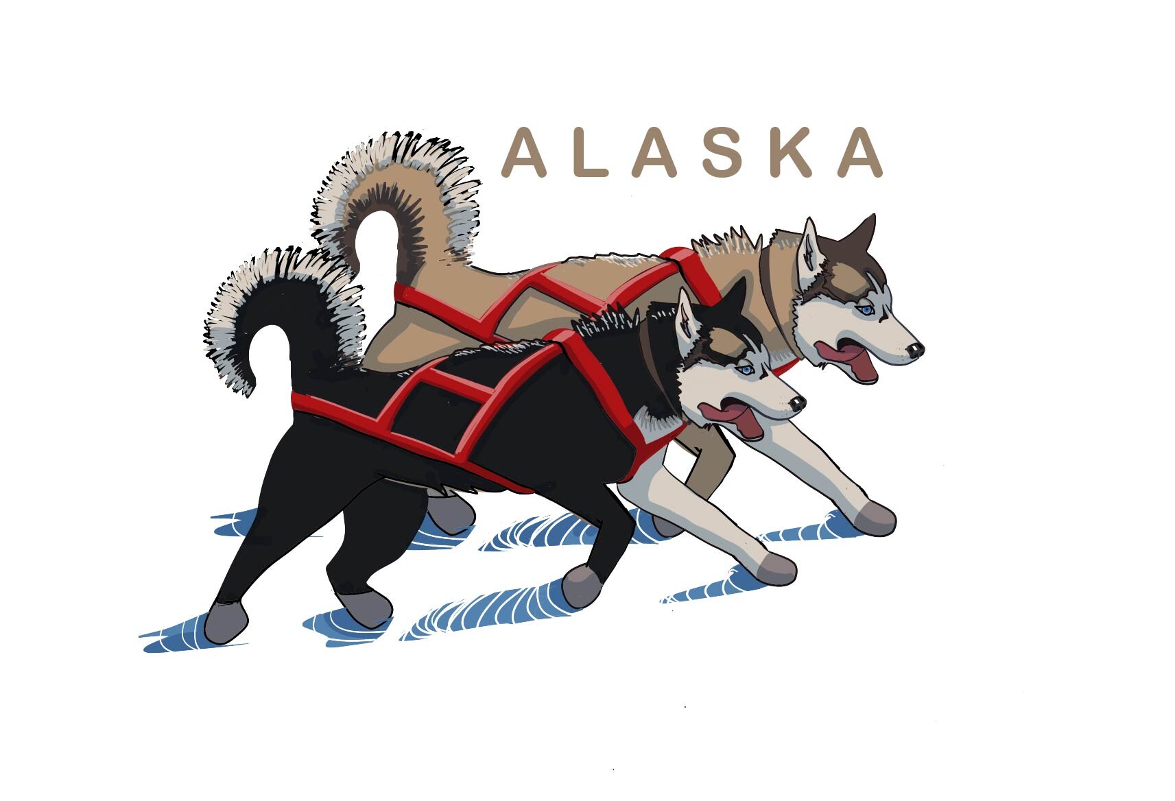 ArtStation - Alaska Huskies Iditarod Race