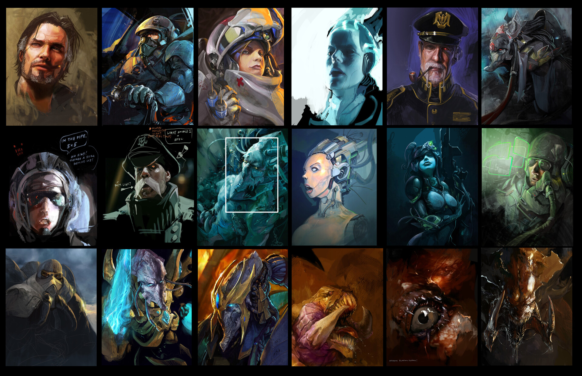 Brian Huang - Starcraft 2 Concept Art, In-Game Portraits [2006]