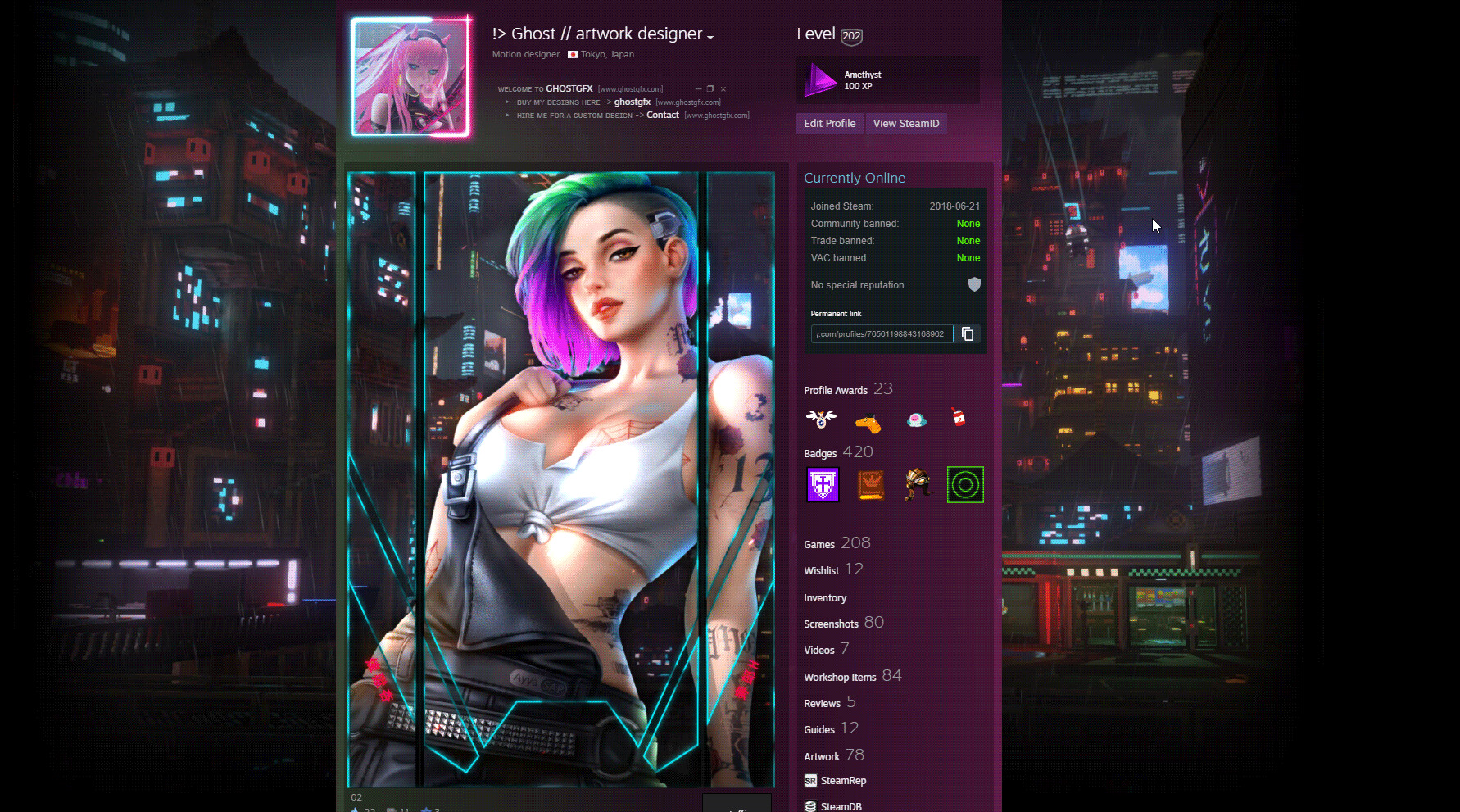 ArtStation - Judy Alvarez | Cyberpunk Steam artwork