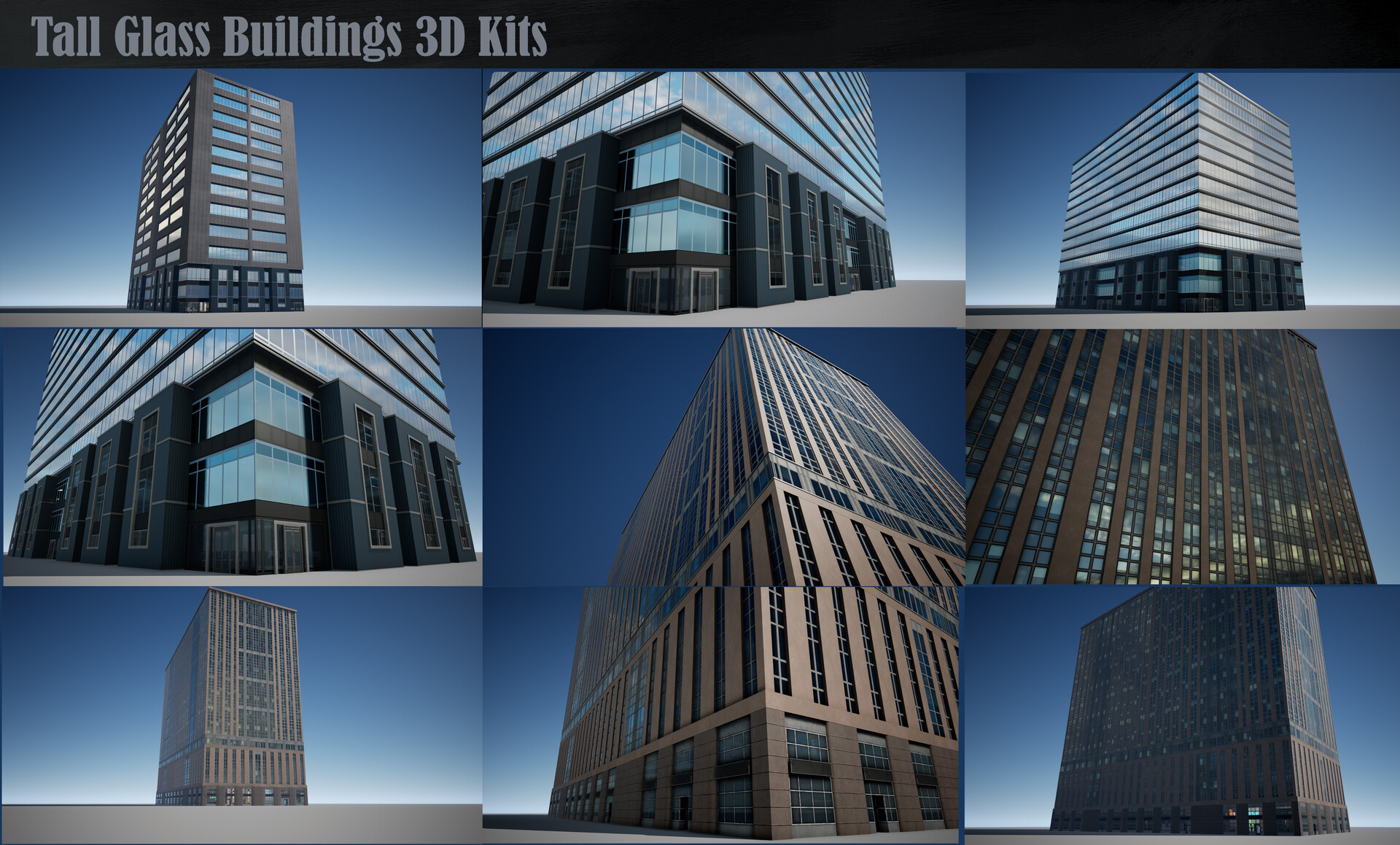 ArtStation - Gangstar New York - | Kits | - Tall Glass Buildings