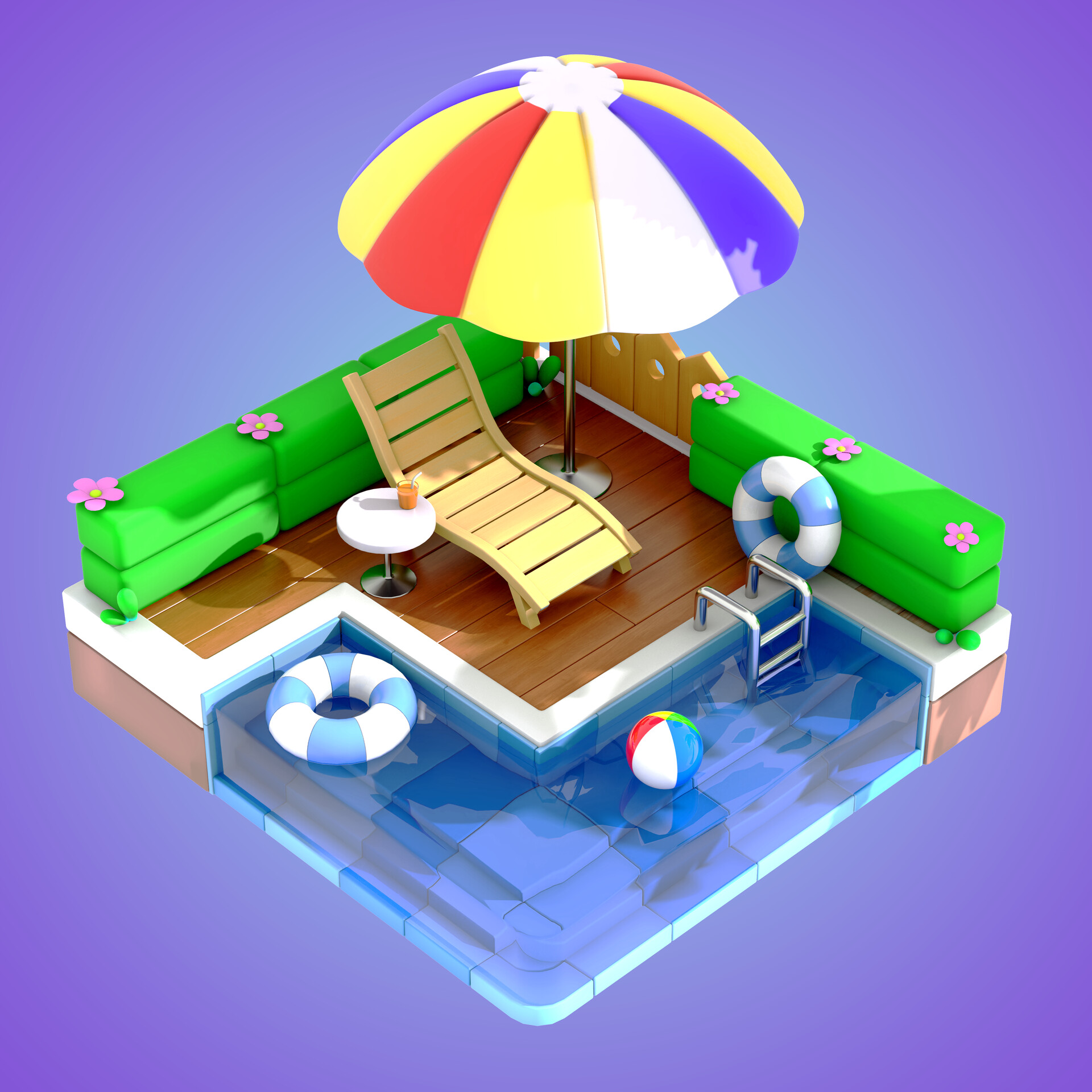 ArtStation - Pool 3d Illustration