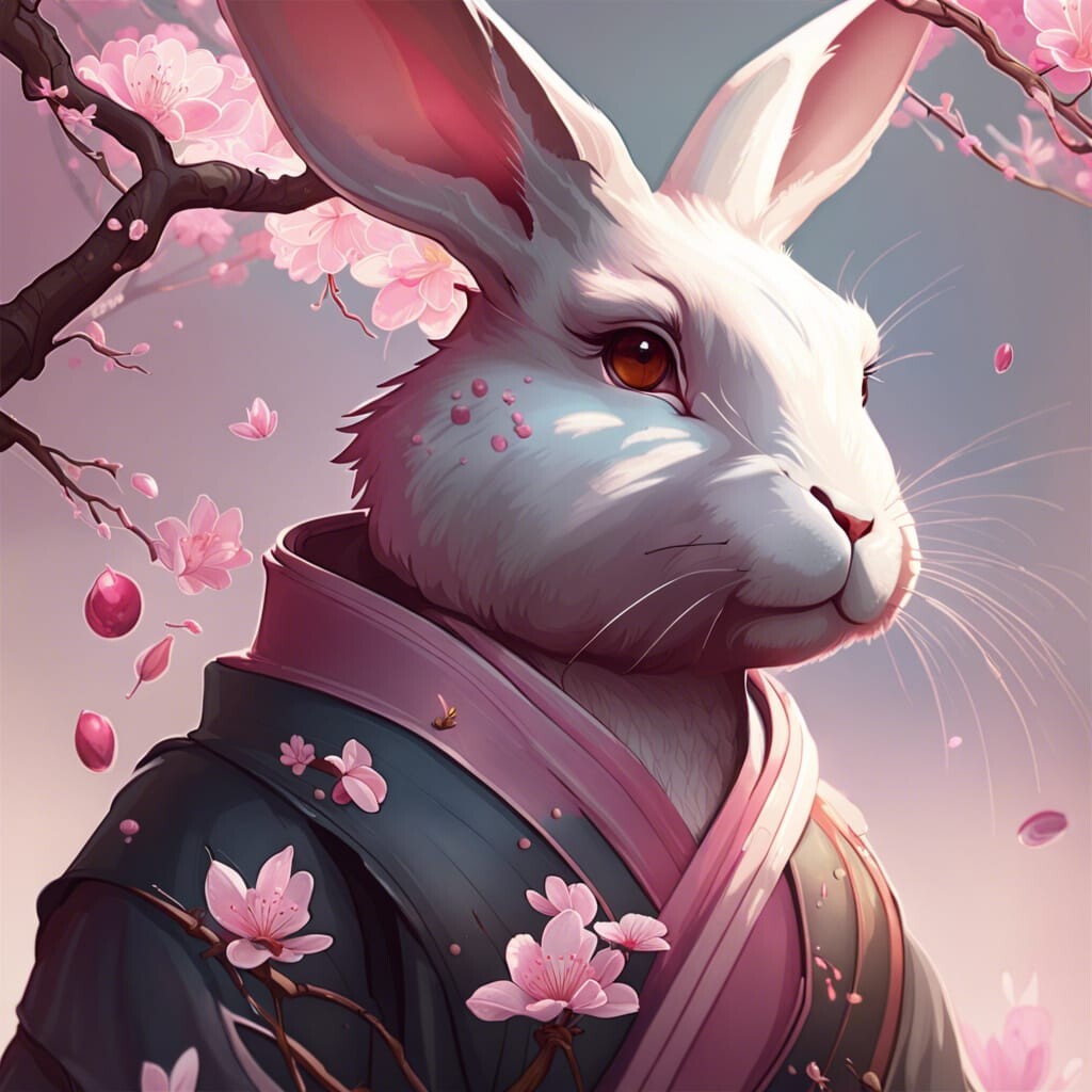 ArtStation - Cherry blossom rabbit