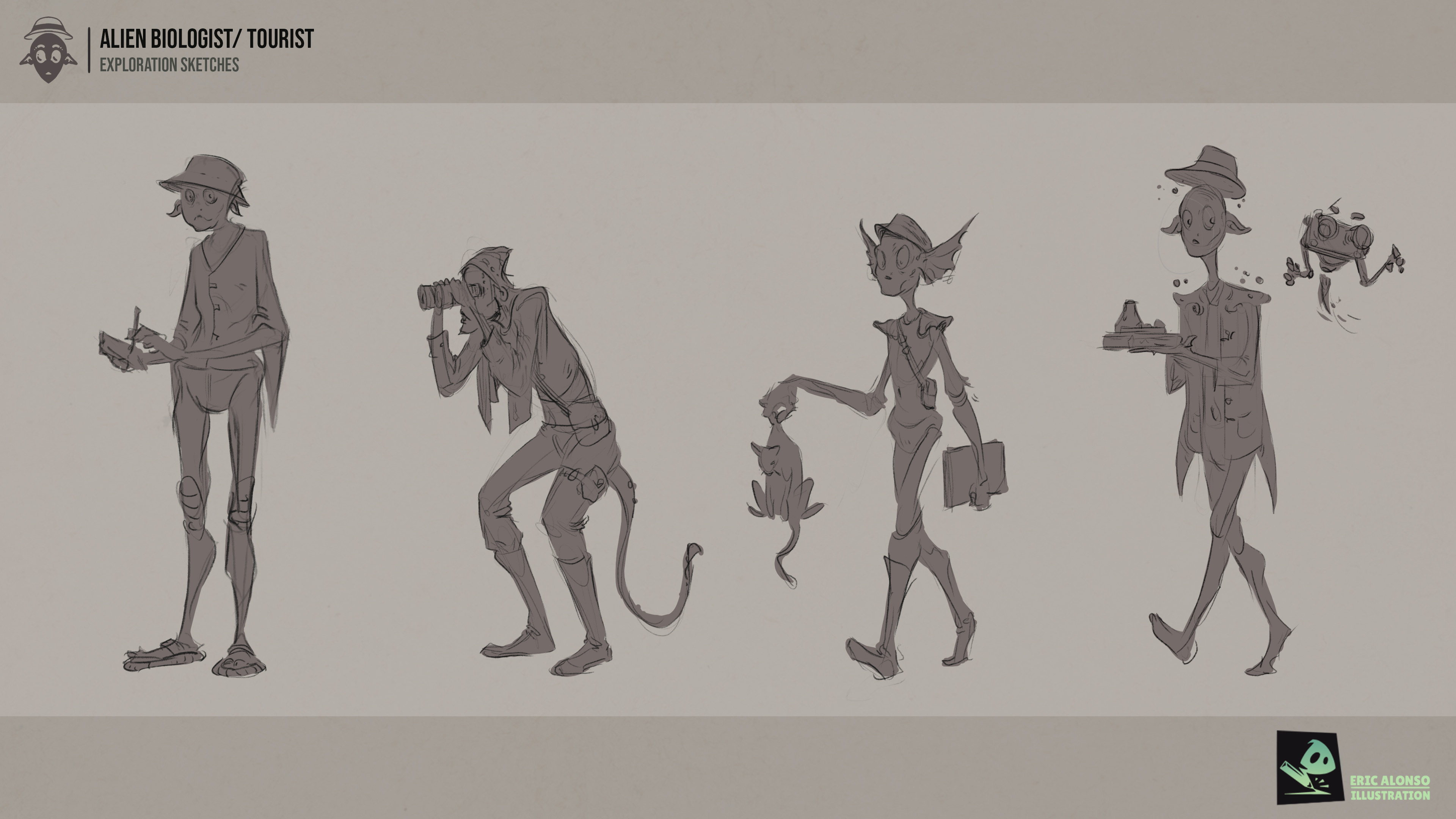 Eric Alonso Illustration & Game Art - Character Design Study #1 - Alien ...