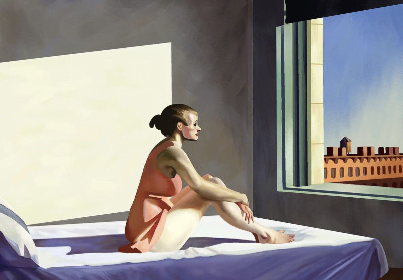 ArtStation - digital study of “morning sun” by edward hopper