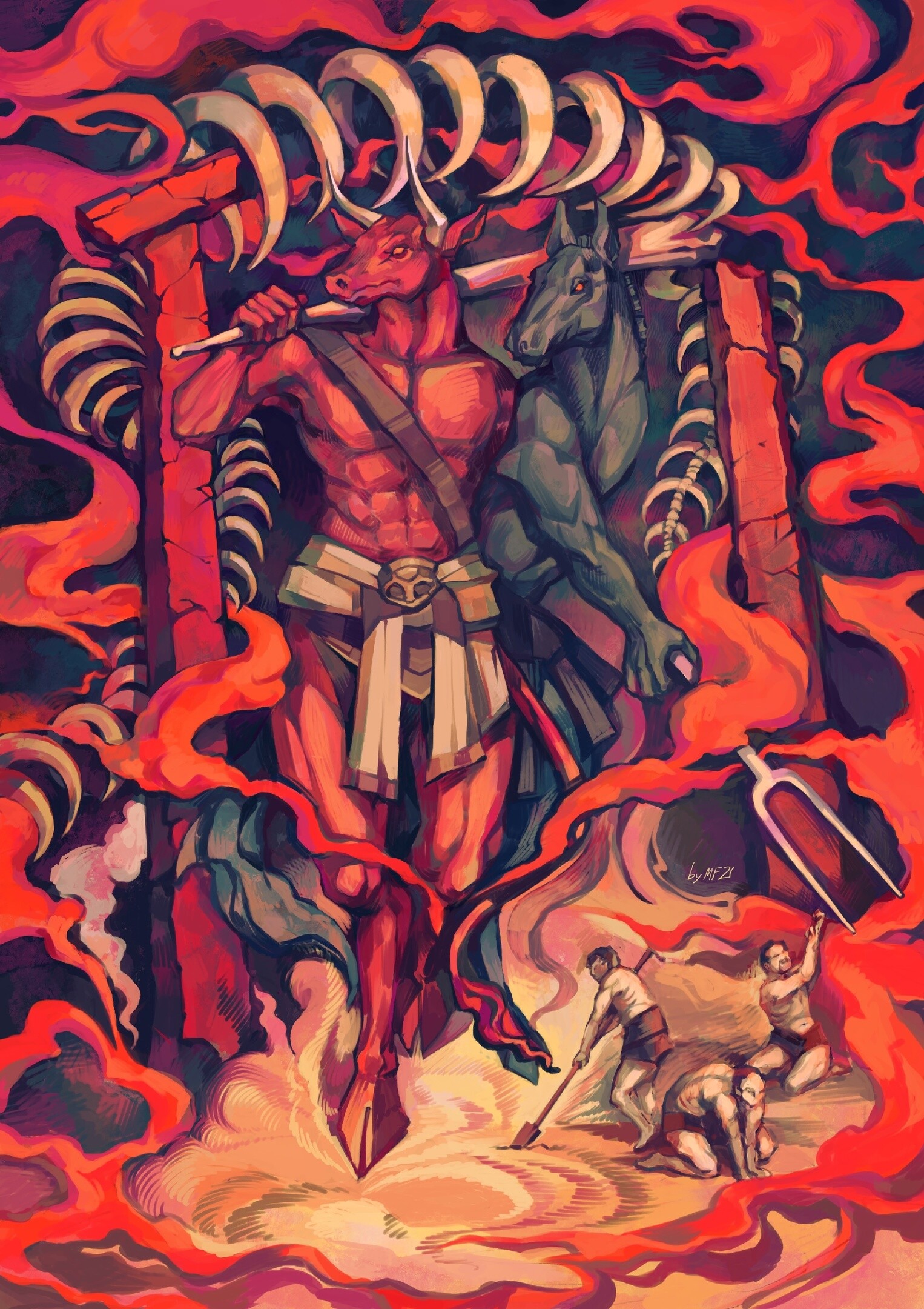 ArtStation - illustration in the artbook "Japanese mythology"