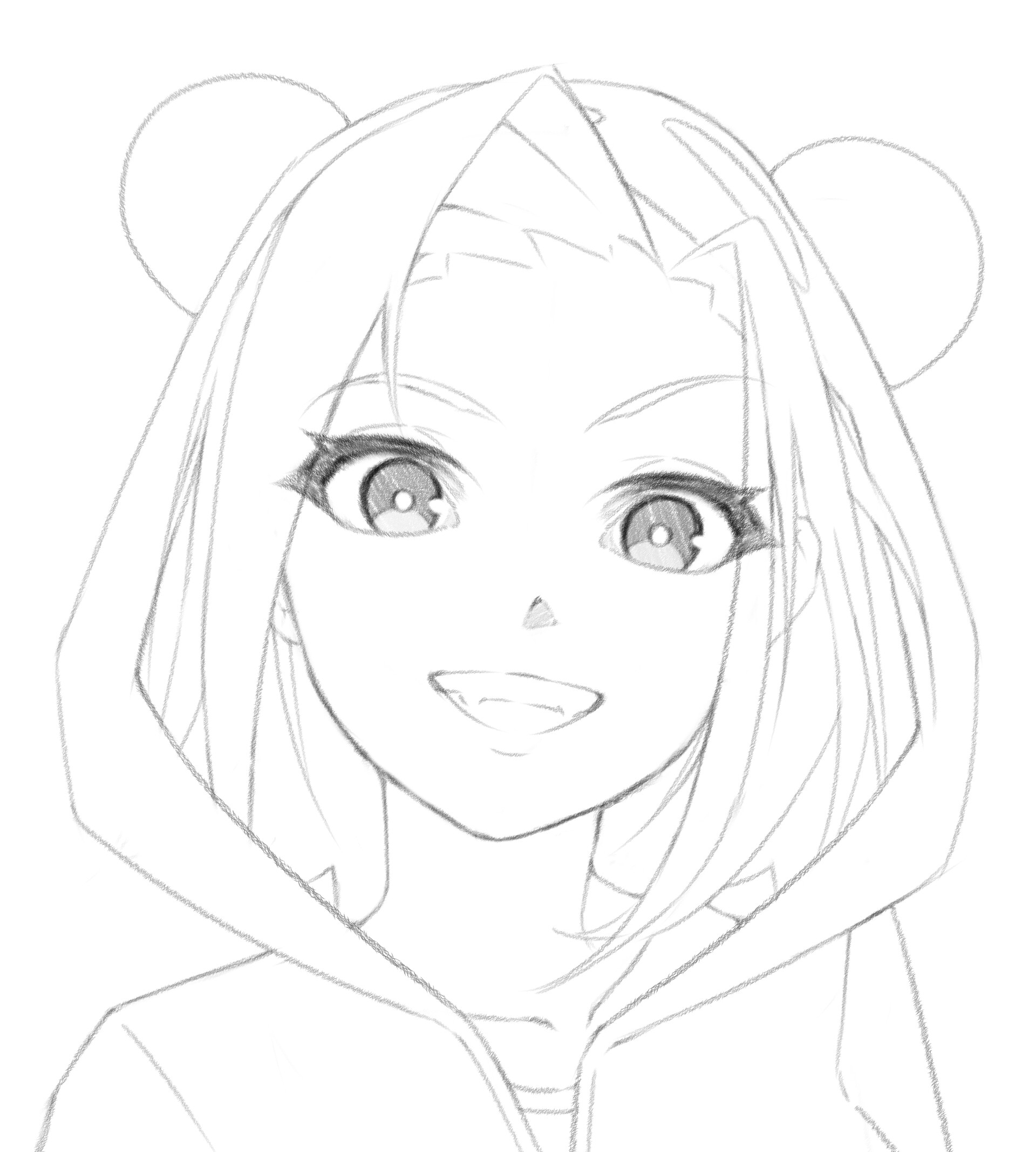 how to draw anime panda girl