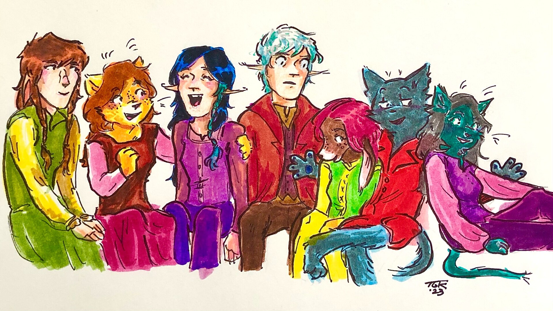 ArtStation - Friend group | story concept art