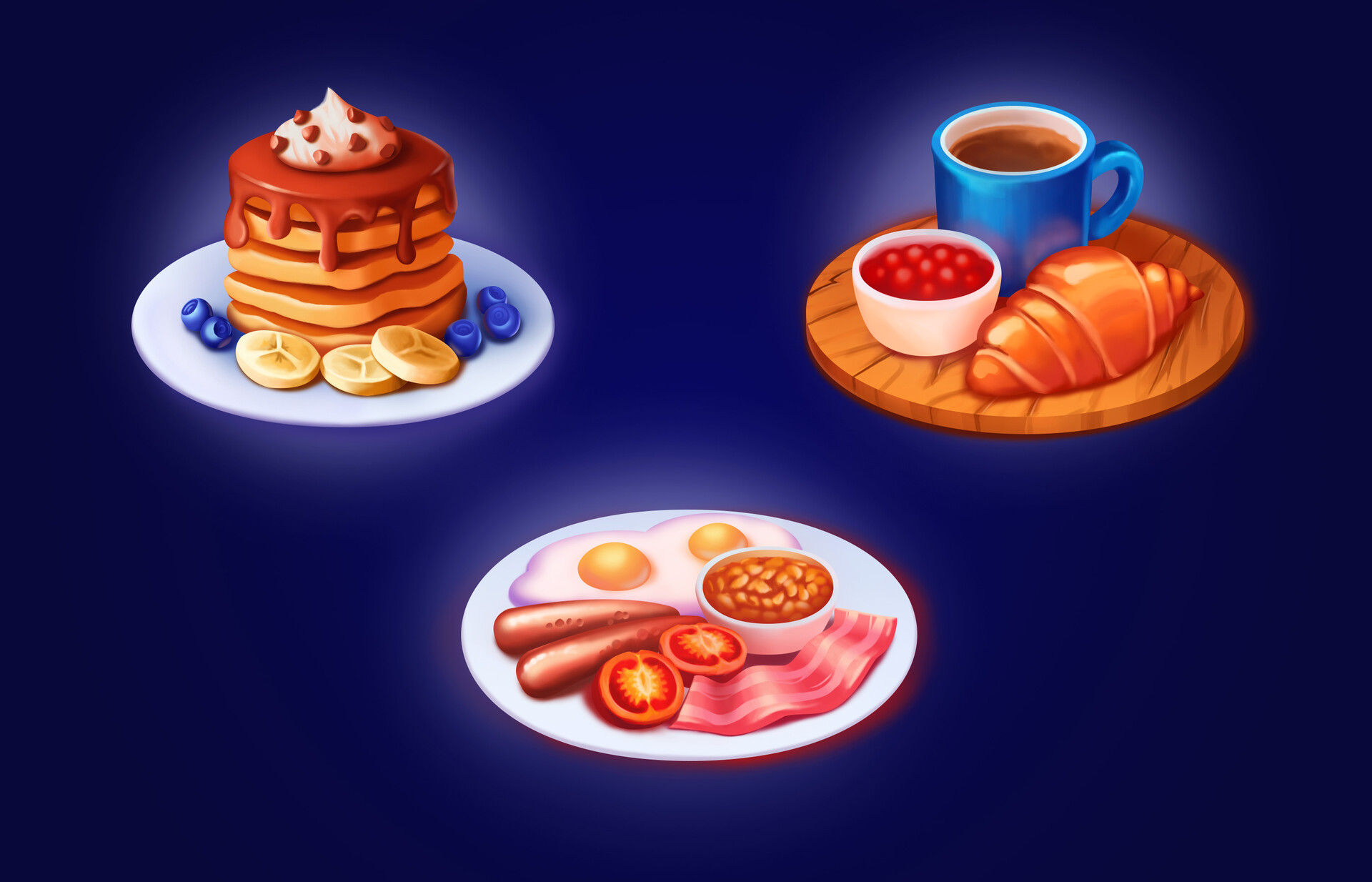 ArtStation - National breakfast game icons