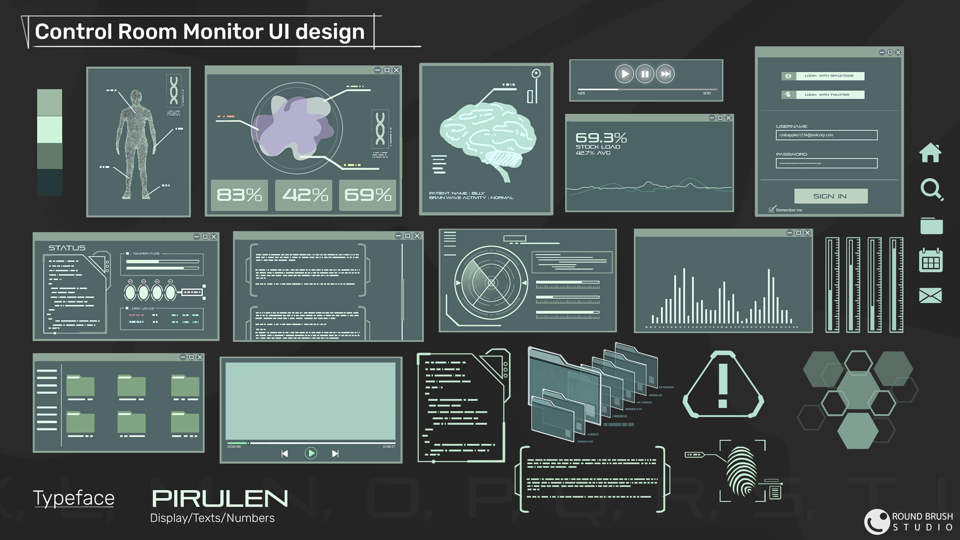 Calen Lewis - Pistis Poiesis - Control Room Monitor UI design