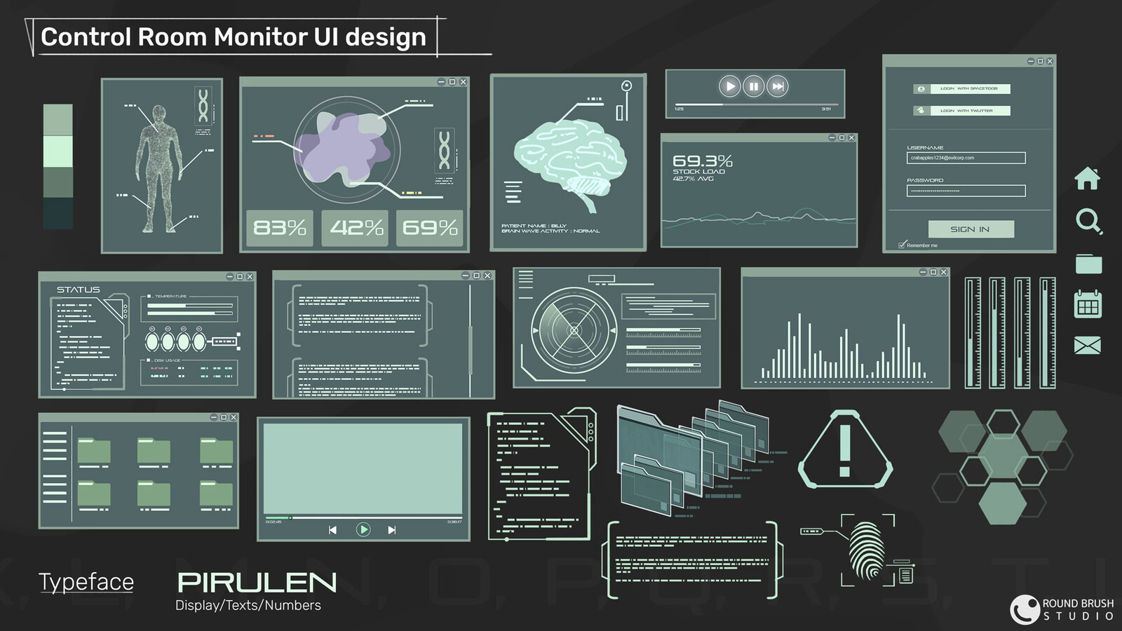 Calen Lewis - Pistis Poiesis - Control Room Monitor UI design