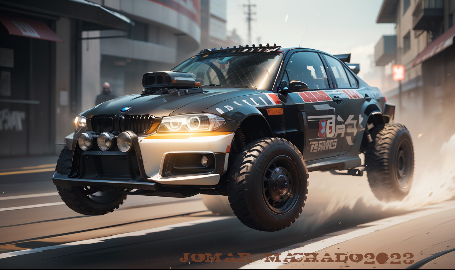 ArtStation - BMW flying in the streets...