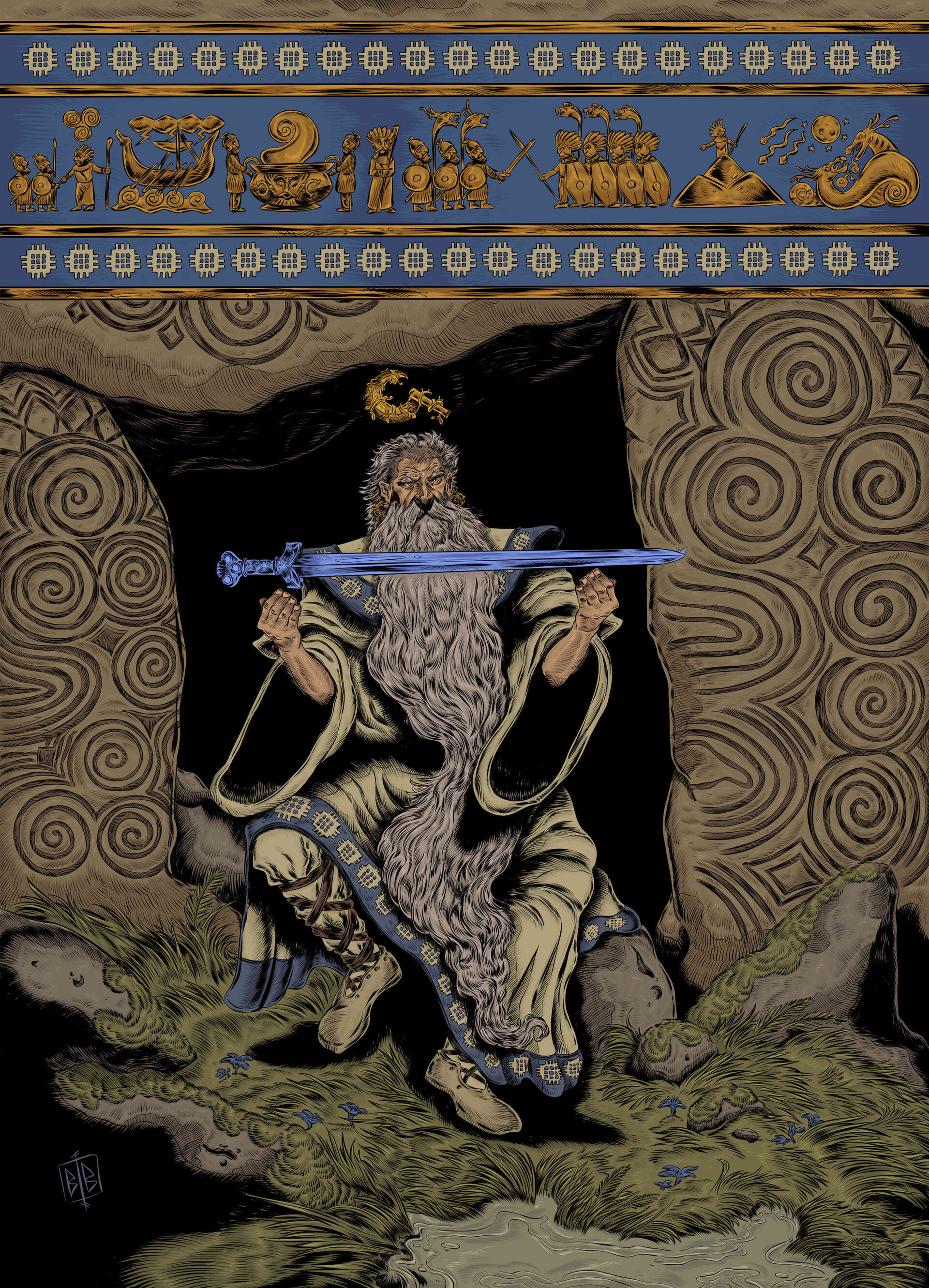 ArtStation - Merlin the Britonic prophet of Carmarthen
